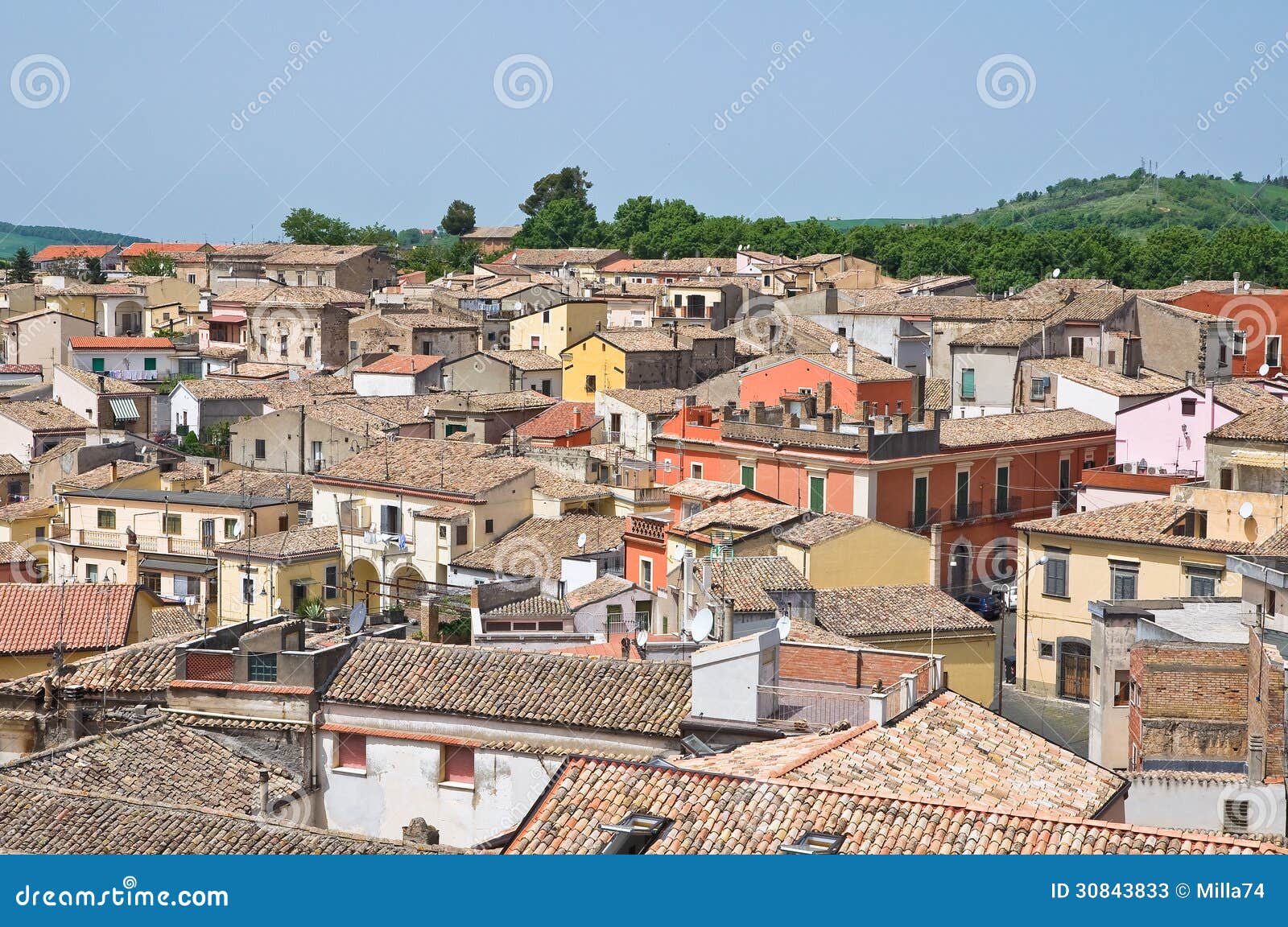 Panoramic View of Melfi. Basilicata. Italy. Stock Image - Image of ...