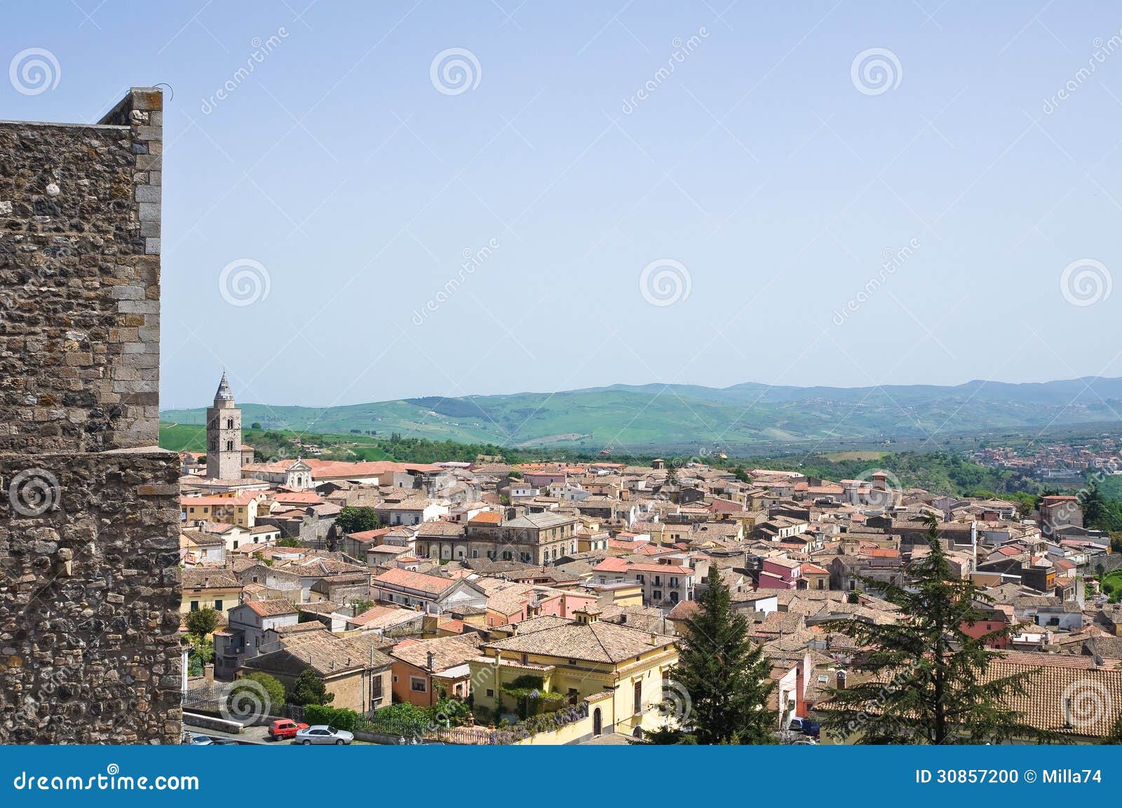 Panoramic View of Melfi. Basilicata. Italy. Stock Photo - Image of ...
