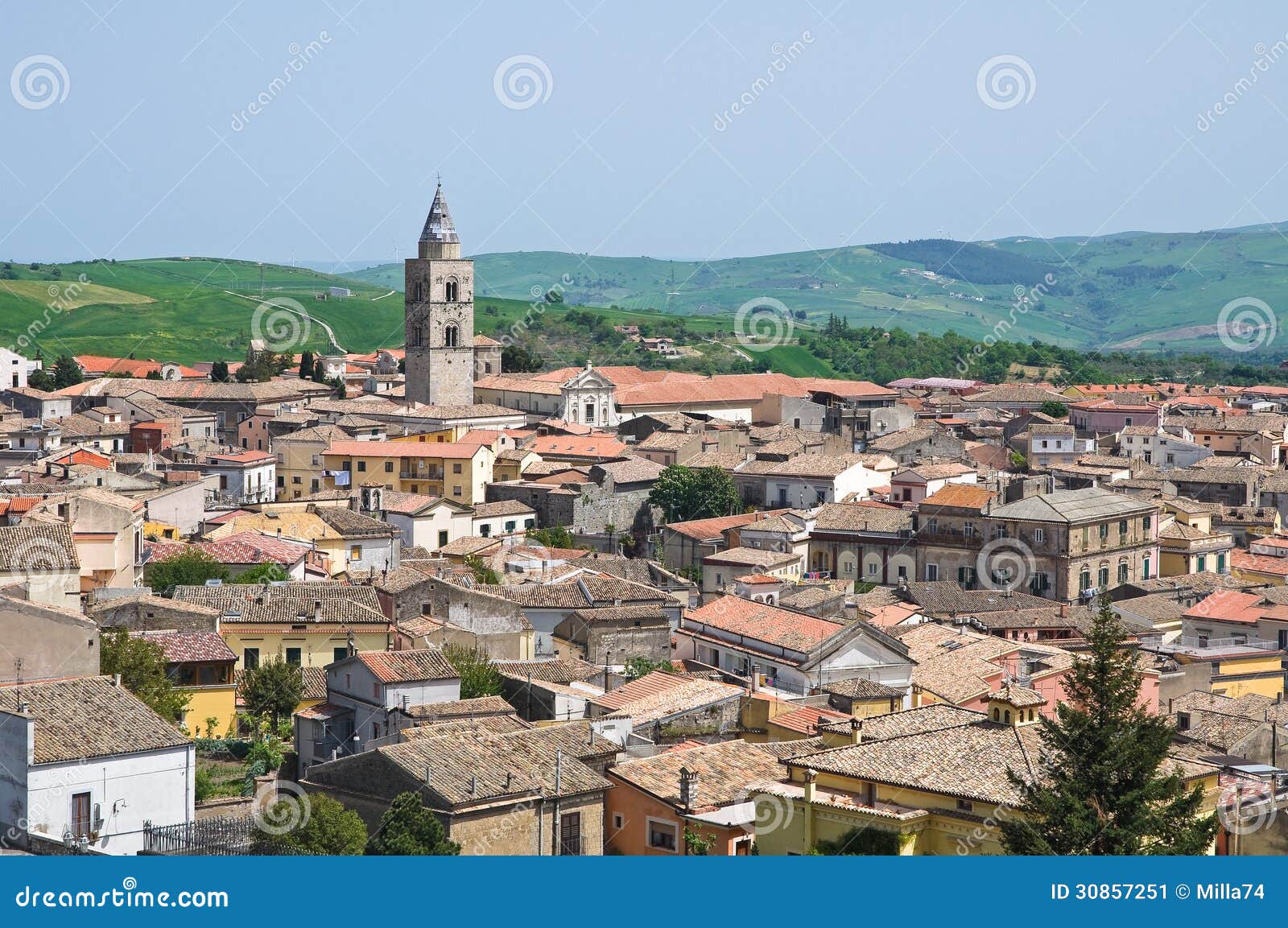 Panoramic View of Melfi. Basilicata. Italy. Stock Image - Image of ...