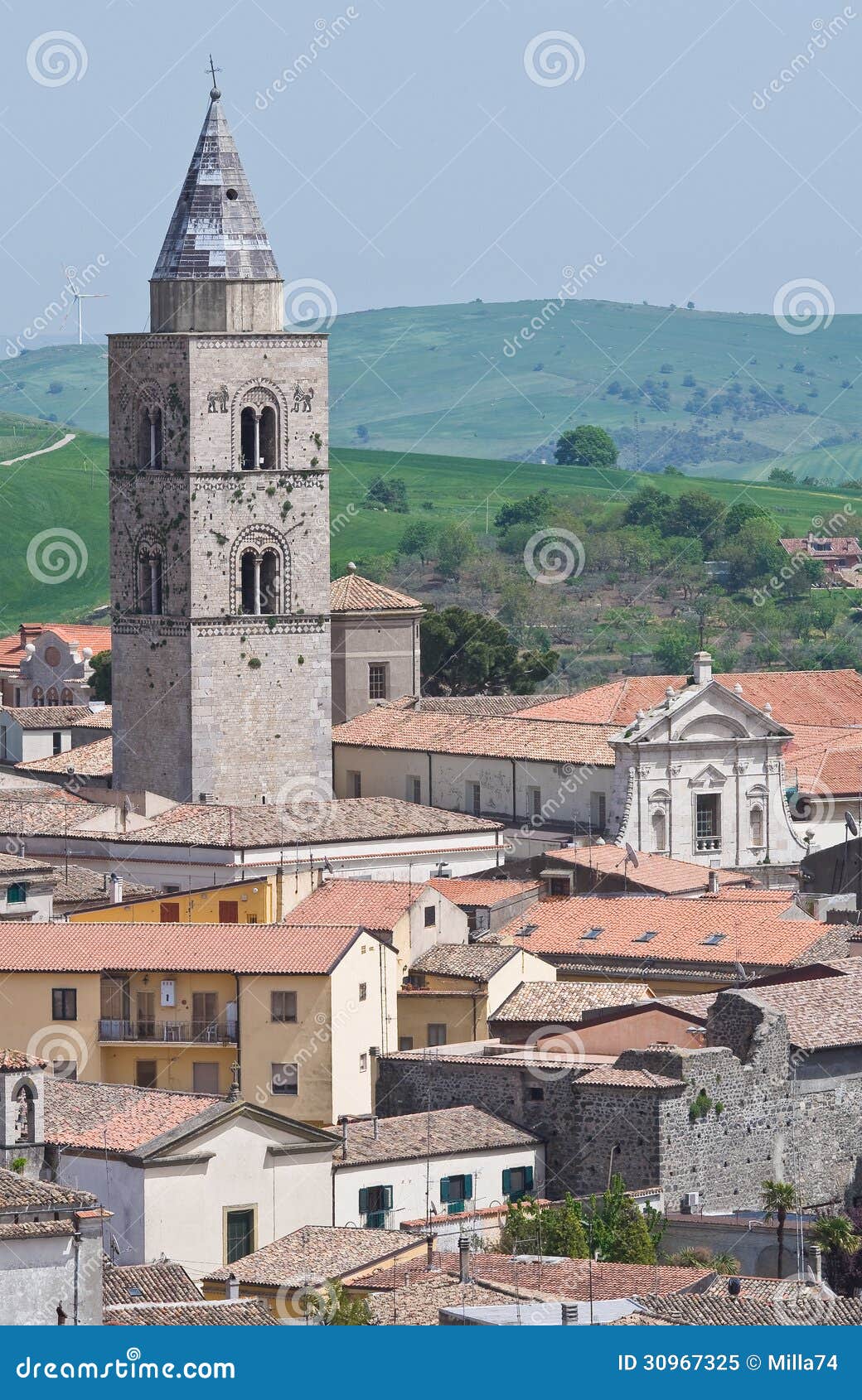 Panoramic View of Melfi. Basilicata. Italy. Stock Image - Image of hill ...