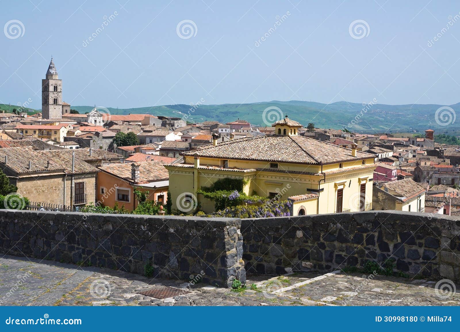 Panoramic View of Melfi. Basilicata. Italy. Stock Photo - Image of ...