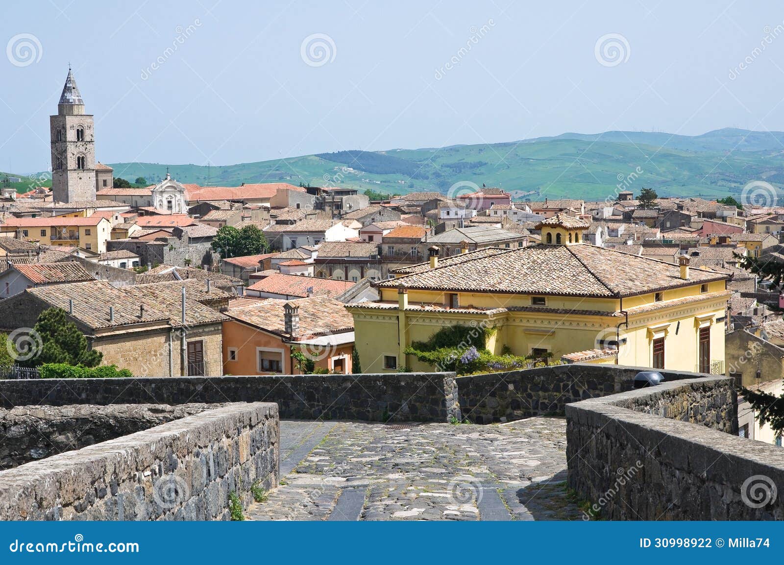 Panoramic View of Melfi. Basilicata. Italy. Stock Photo - Image of ...