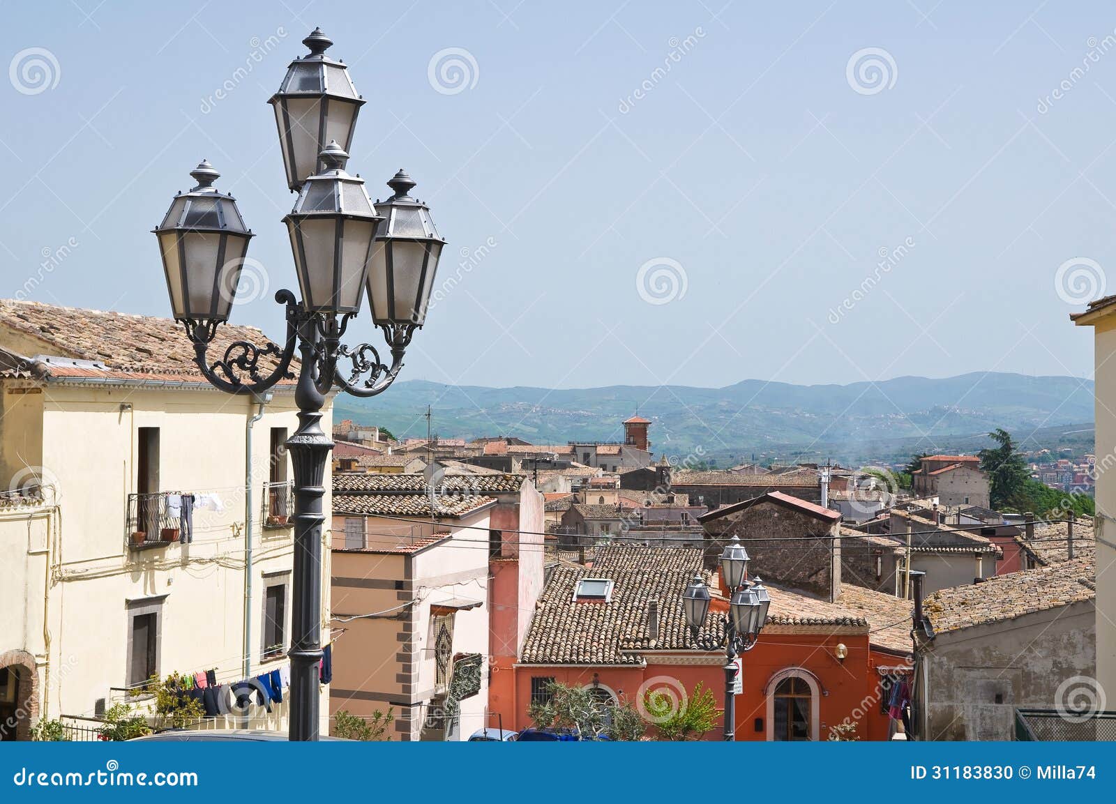 Panoramic View of Melfi. Basilicata. Italy. Stock Photo - Image of ...