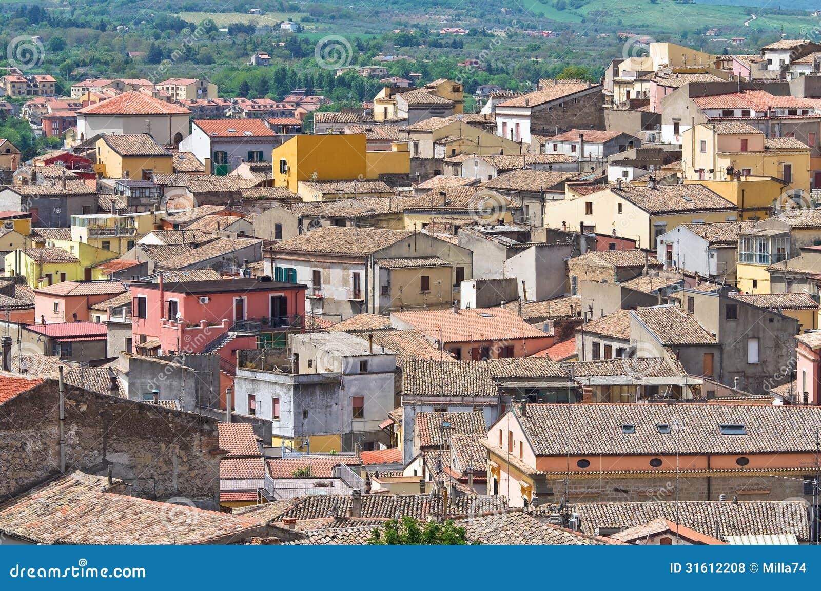 Panoramic View of Melfi. Basilicata. Italy. Stock Photo - Image of ...