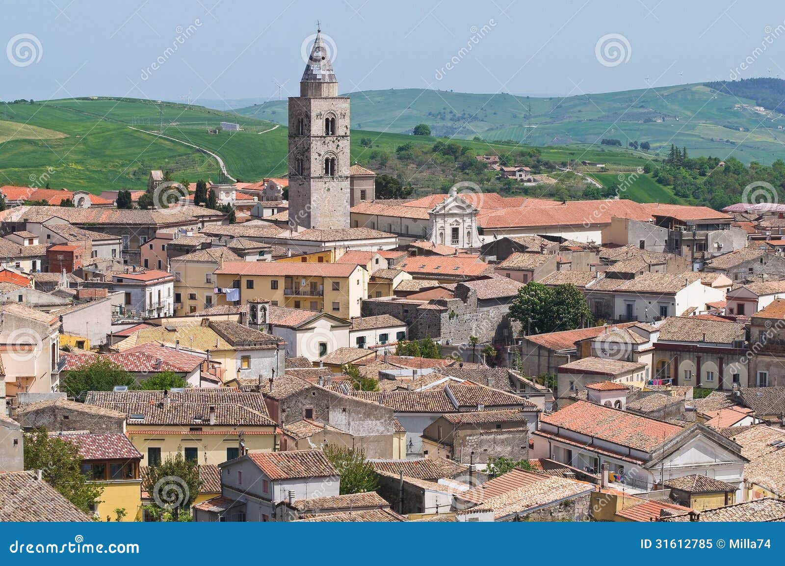 Panoramic View of Melfi. Basilicata. Italy. Stock Image - Image of ...