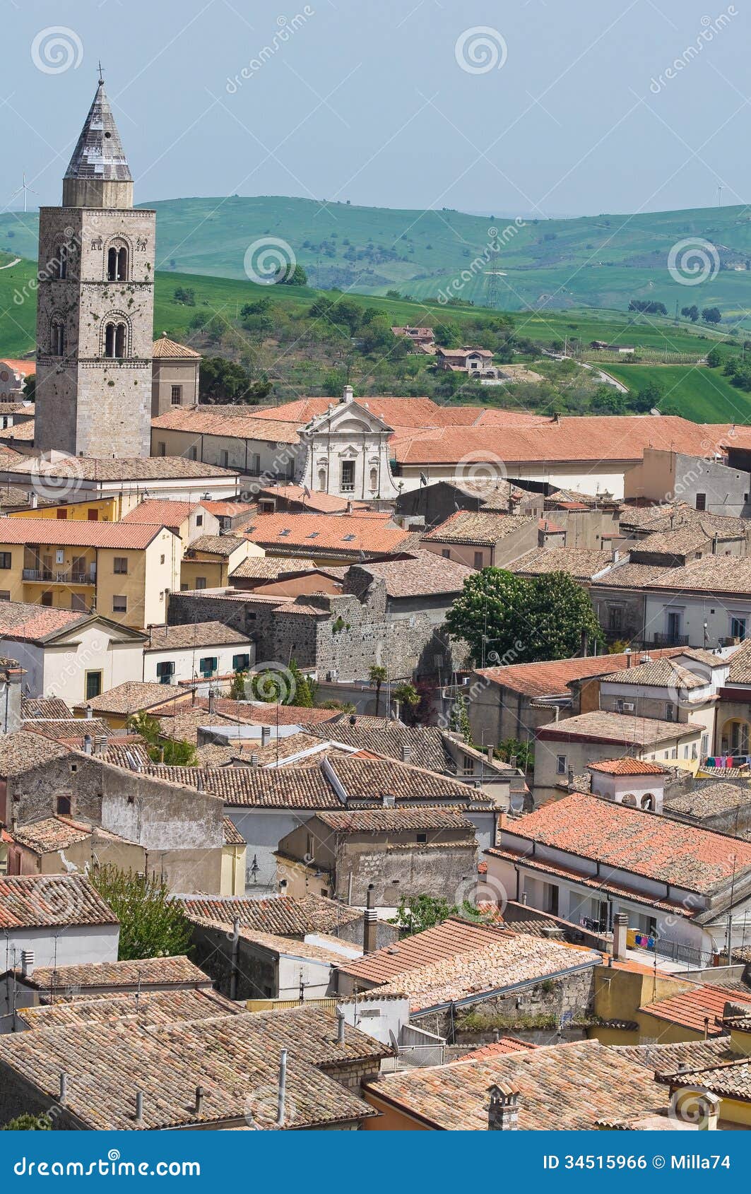 Panoramic View of Melfi. Basilicata. Italy. Stock Photo - Image of ...