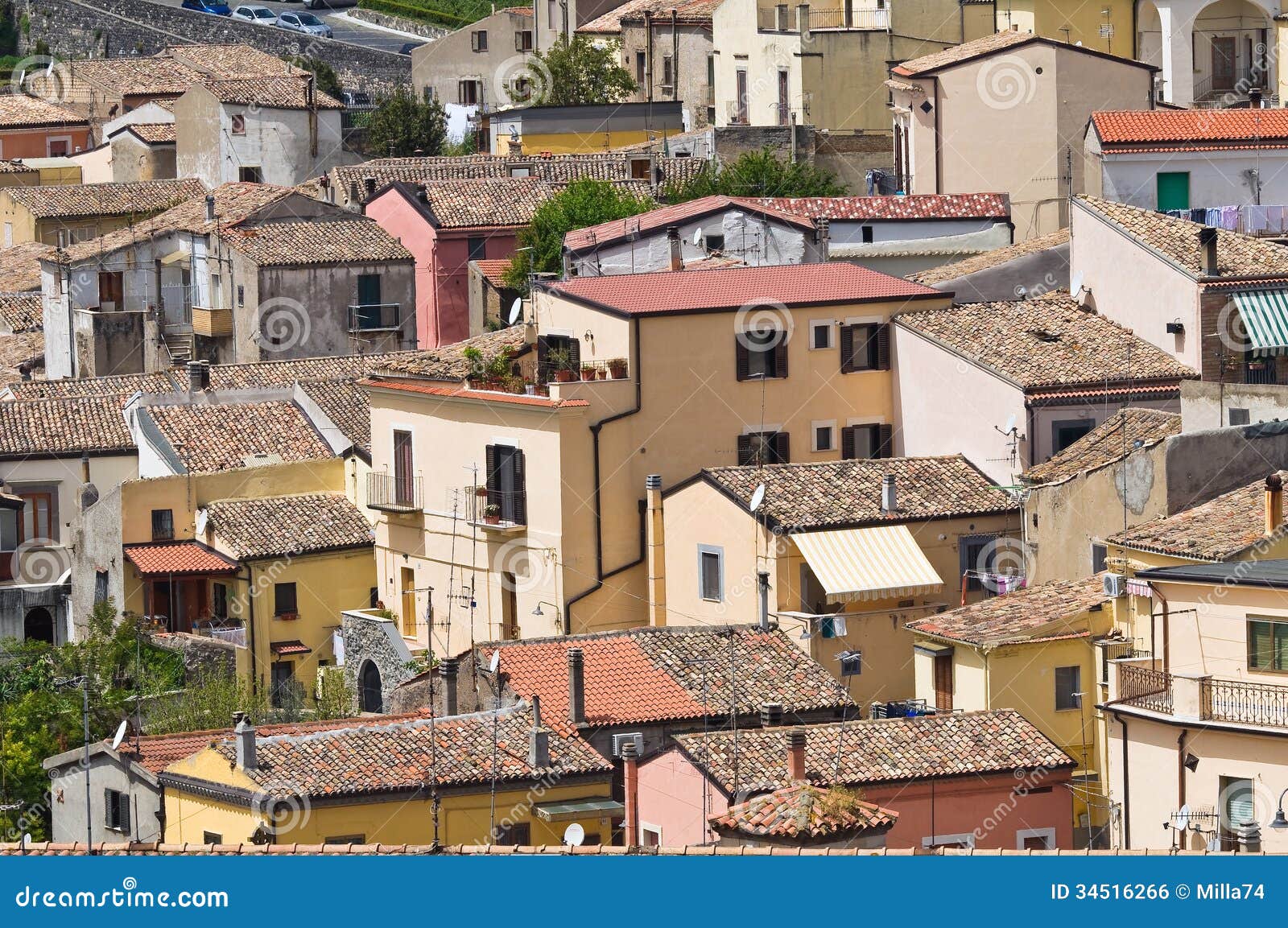 Panoramic View of Melfi. Basilicata. Italy. Stock Photo - Image of ...