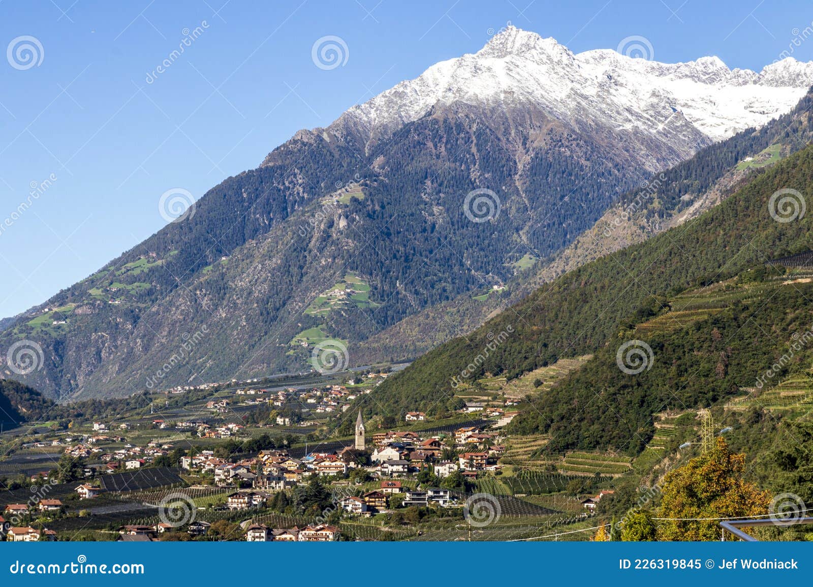 Panoramic View of Merano in Italy with Mountains in Background ...