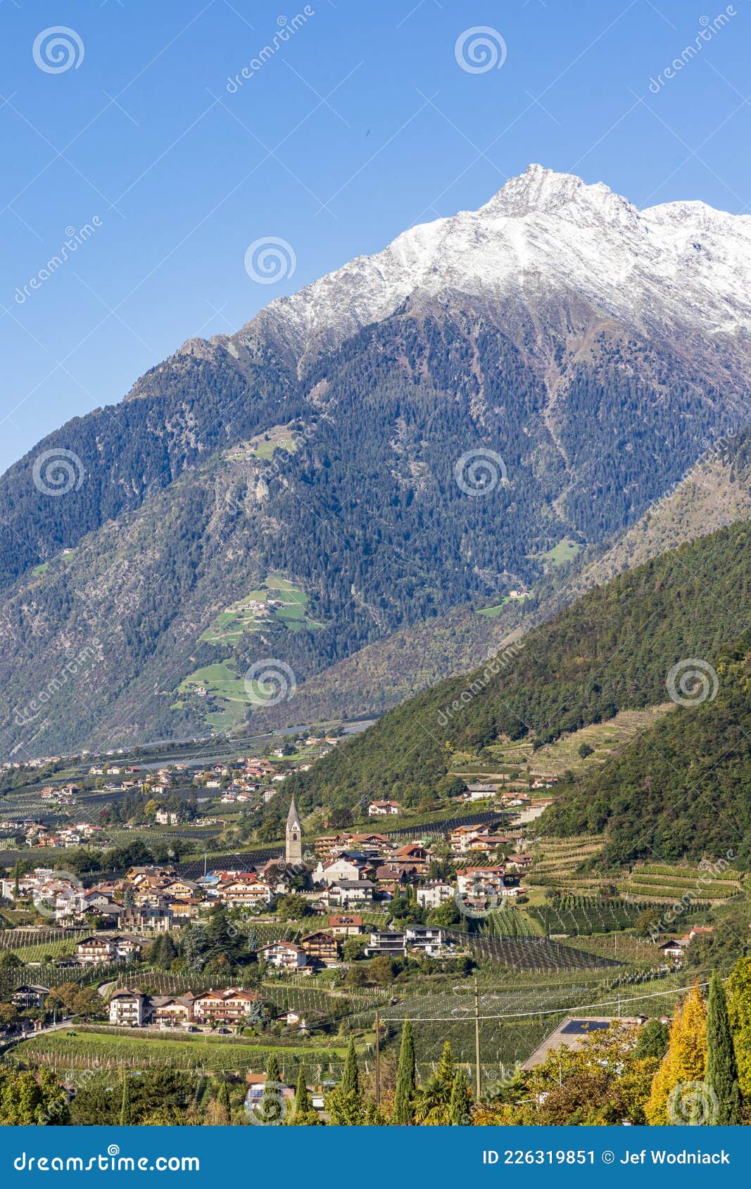 Panoramic View of Merano in Italy with Mountains in Background ...