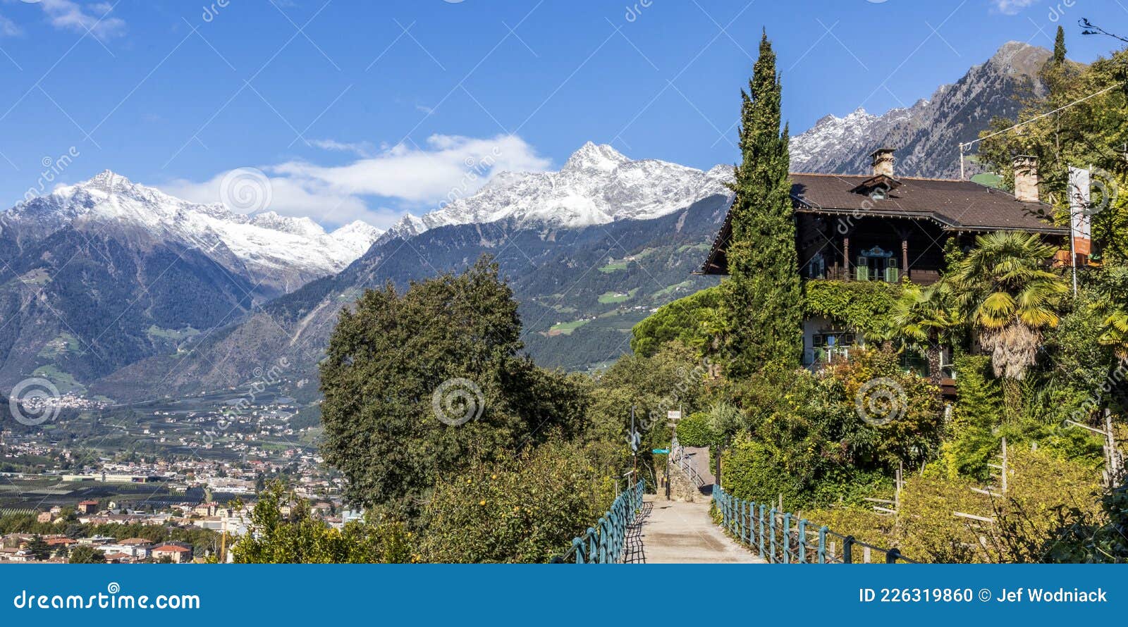 Panoramic View of Merano in Italy with Mountains in Background ...