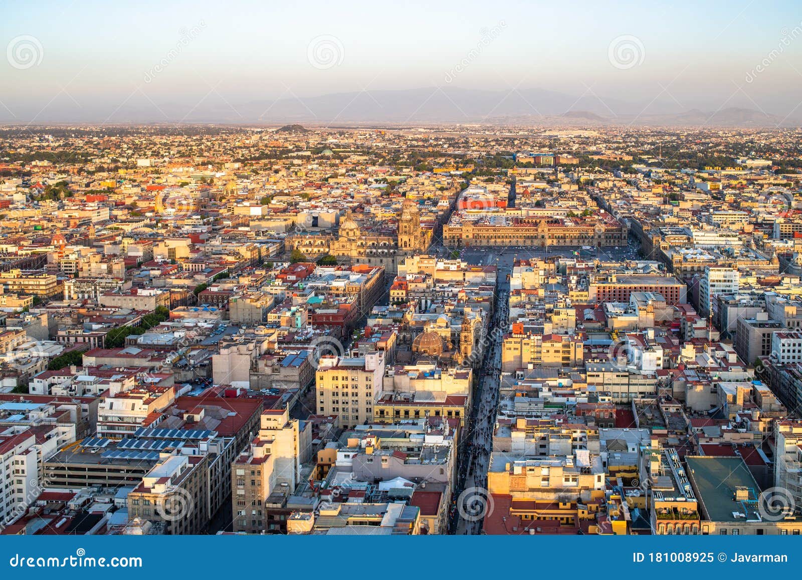 Panoramic View of Mexico City Downtown Stock Image - Image of aerial ...