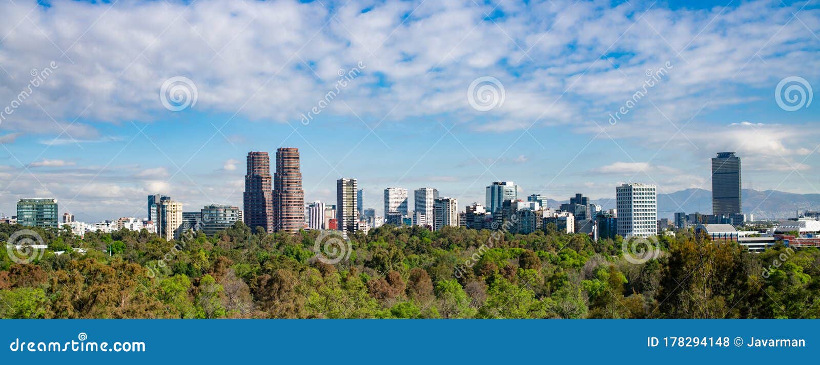 Panoramic View of Mexico City Skyline on Sunny Day Stock Photo - Image ...