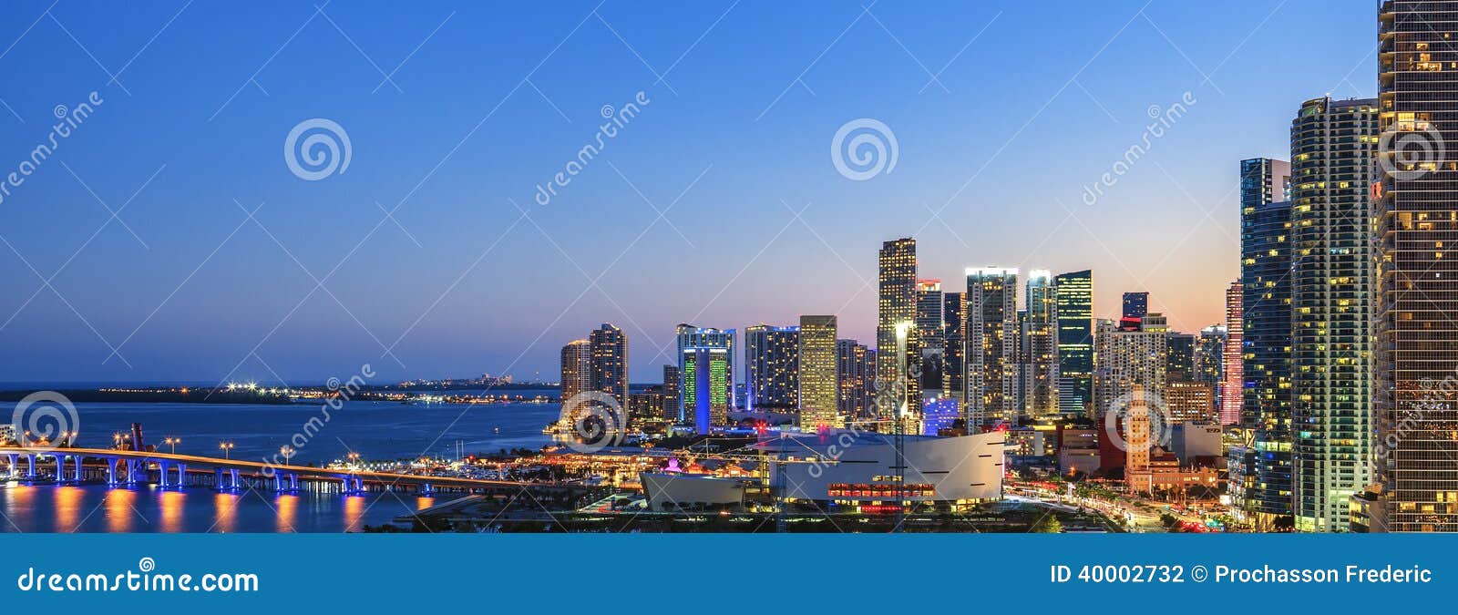 Panoramic view of Miami stock photo. Image of florida - 40002732