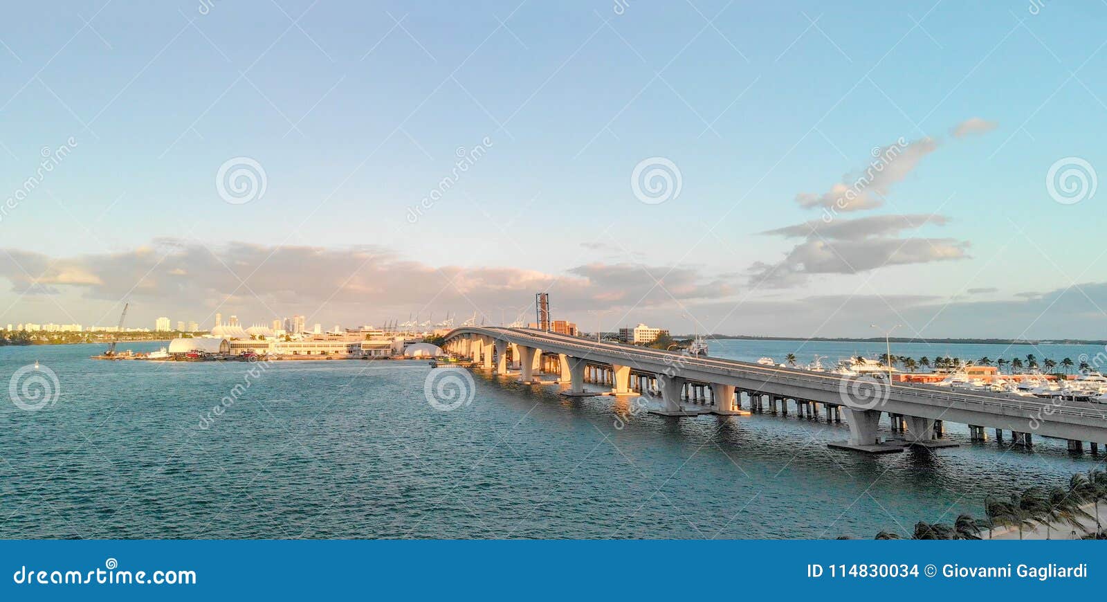 Panoramic View of Miami and Port Boulevard Stock Photo - Image of dade ...