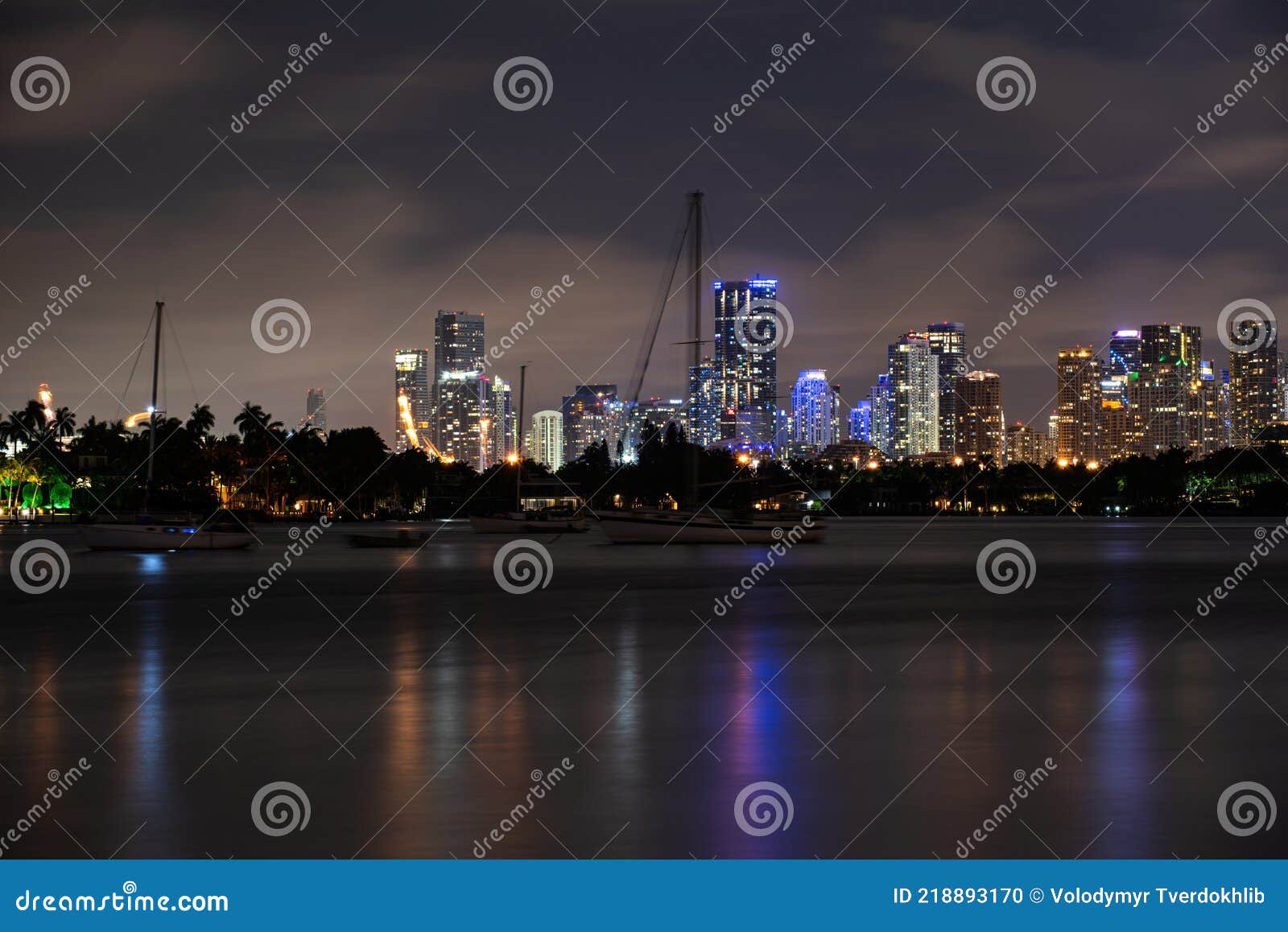 Panoramic View of Miami Skyline and Coastline. Stock Photo - Image of ...