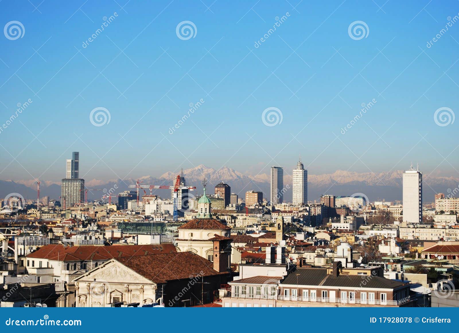 Panoramic view of Milan stock photo. Image of gallery - 17928078