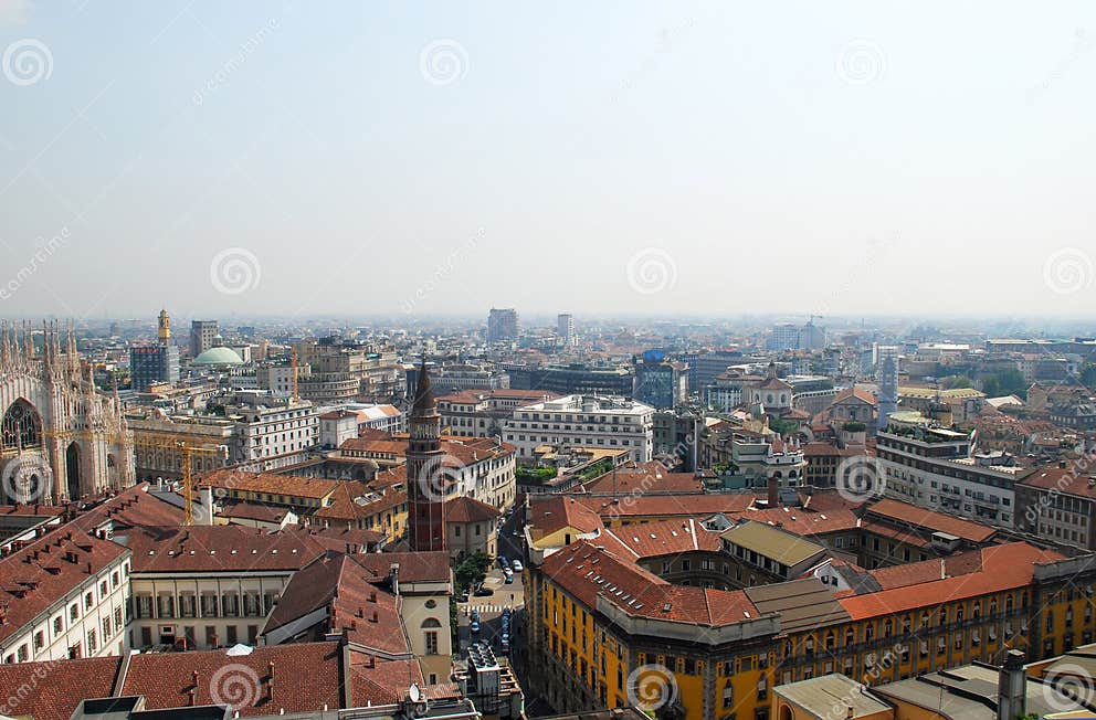 Panoramic View of Milan, Italy Stock Image - Image of largest, world ...