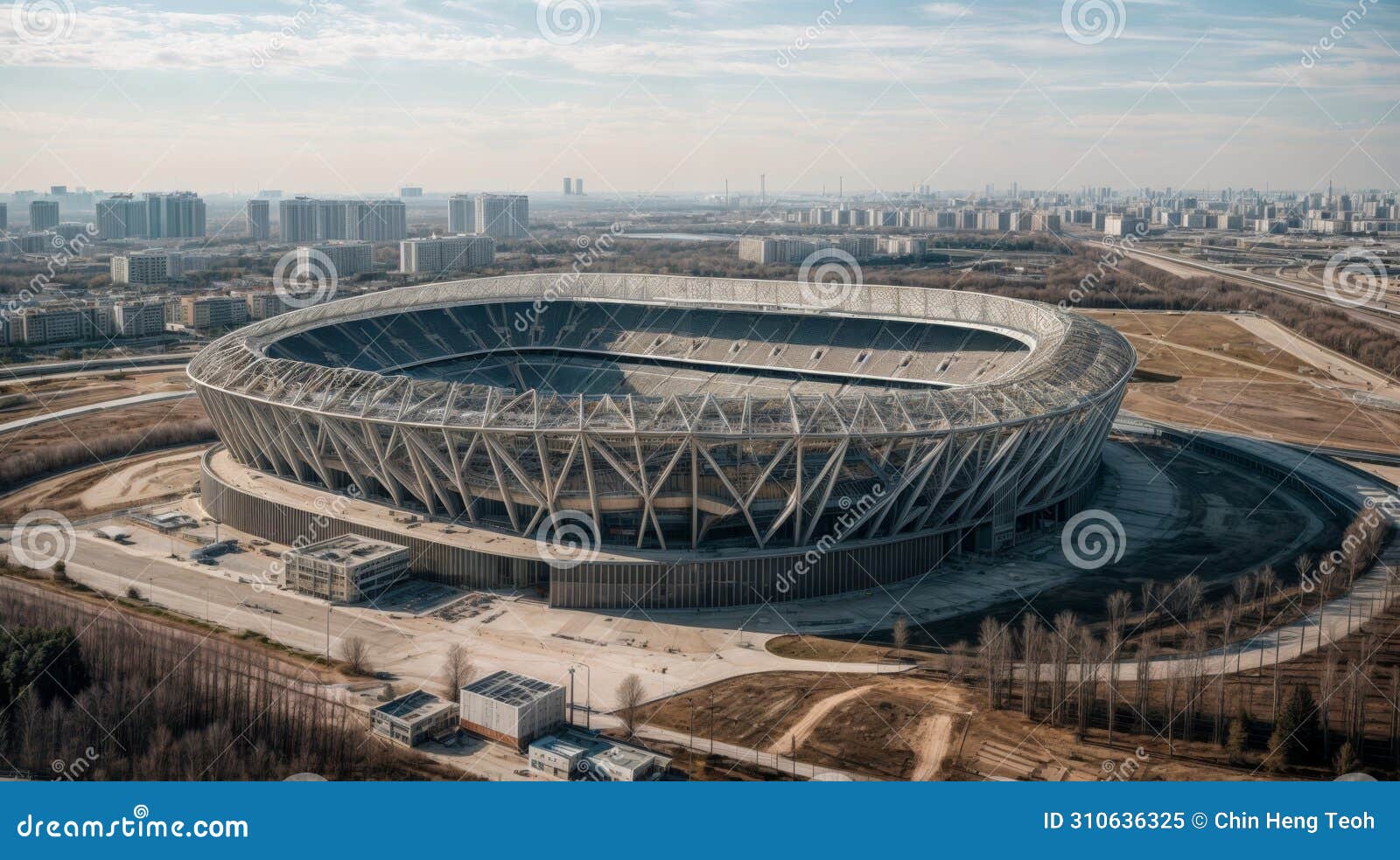 Panoramic View of the Modern Football Stadium Stock Image - Image of ...