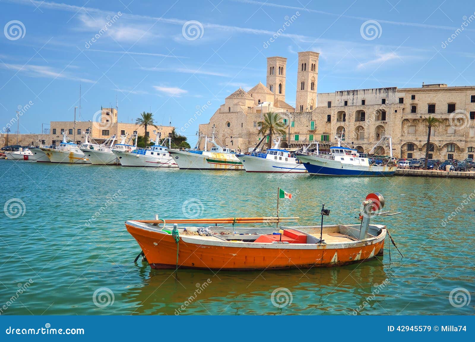 View Of Molfetta Old Town: The Harbor And The Old Cathedral (Duomo ...