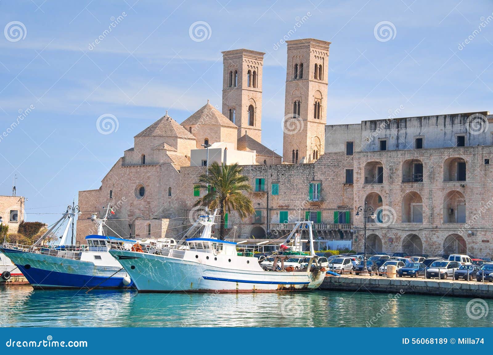 View Of Molfetta Old Town: The Harbor And The Old Cathedral (Duomo ...