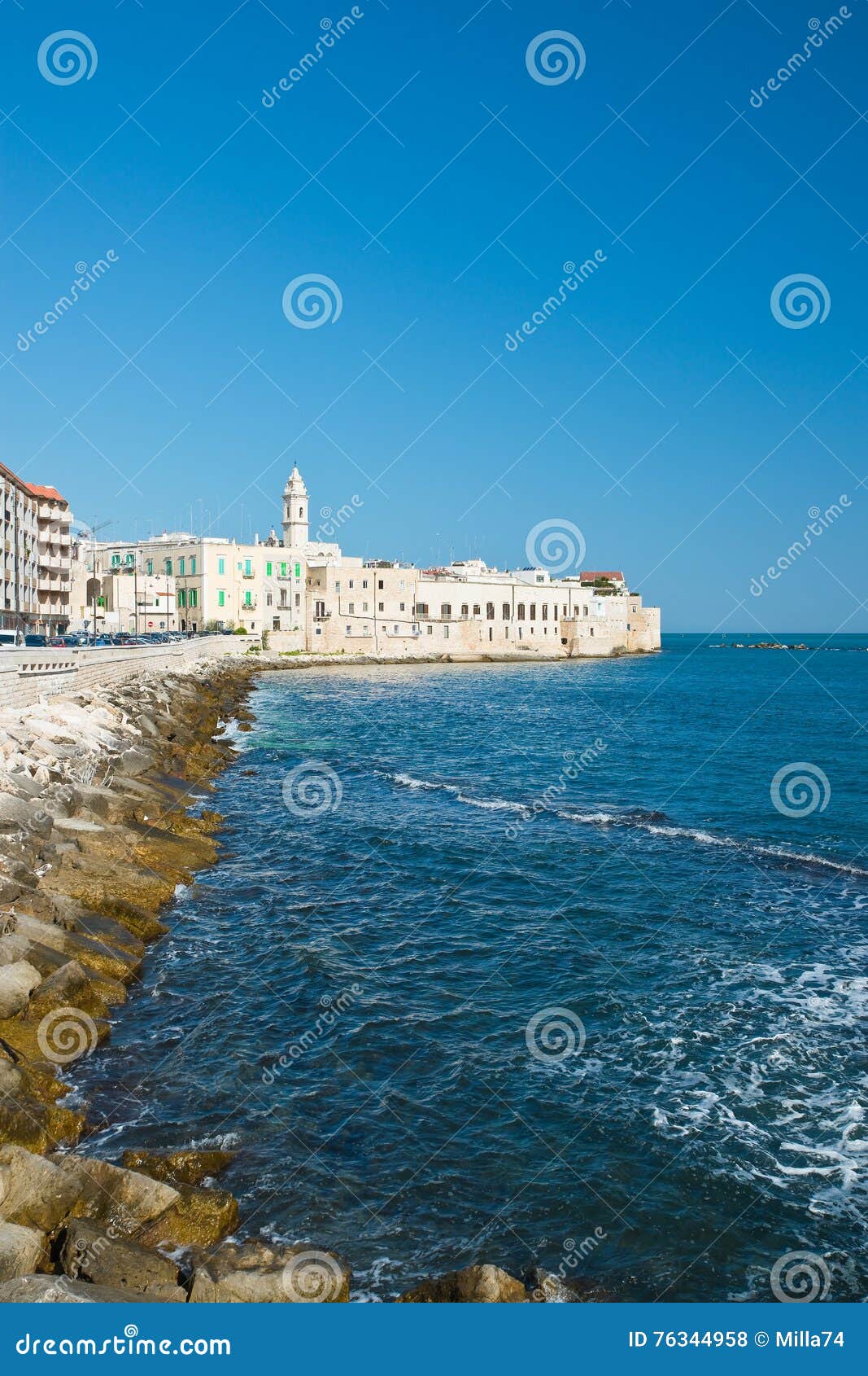 View Of Molfetta Old Town: The Harbor And The Old Cathedral (Duomo ...