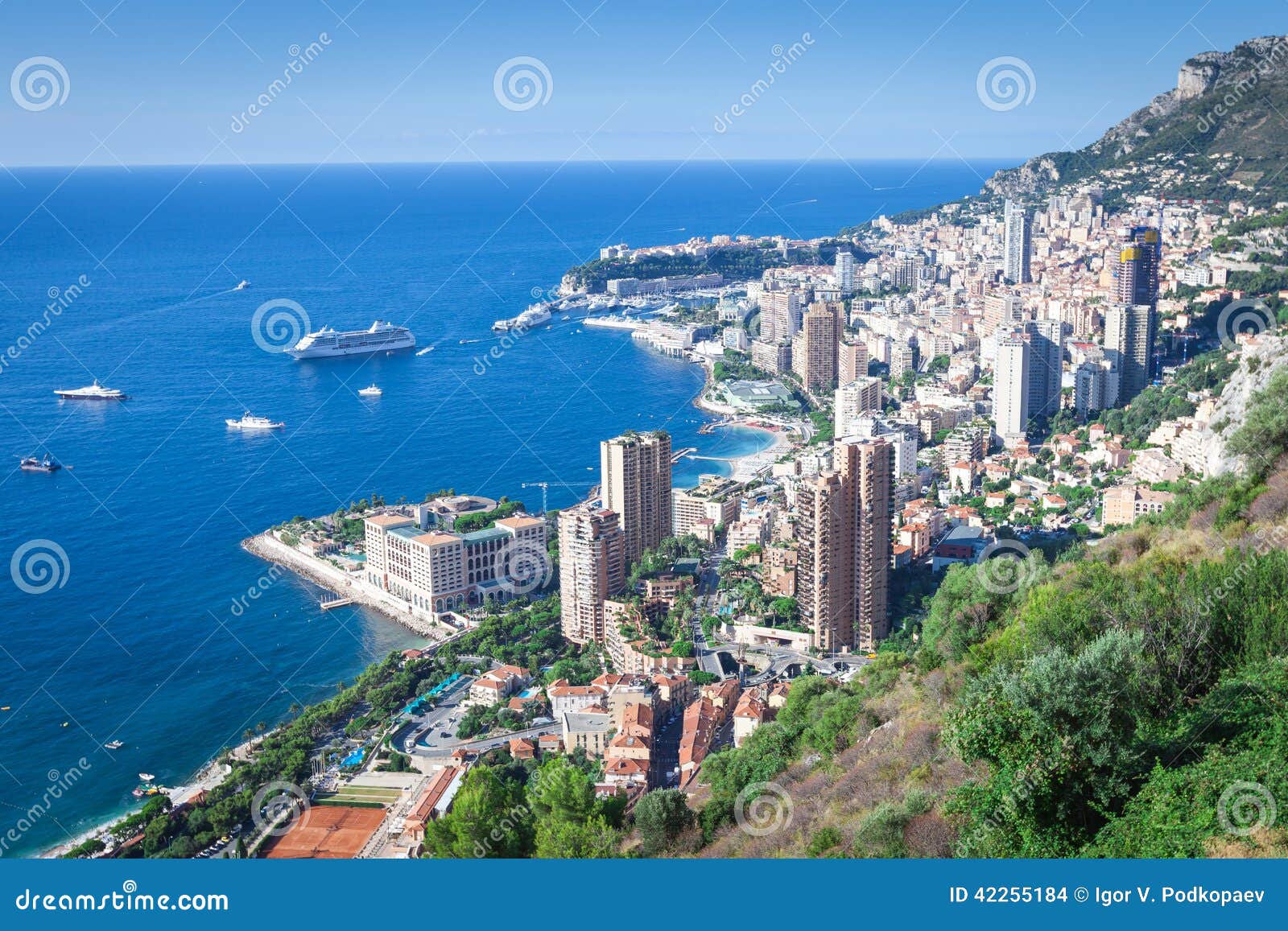 Panoramic view of Monaco stock photo. Image of yacht - 42255184