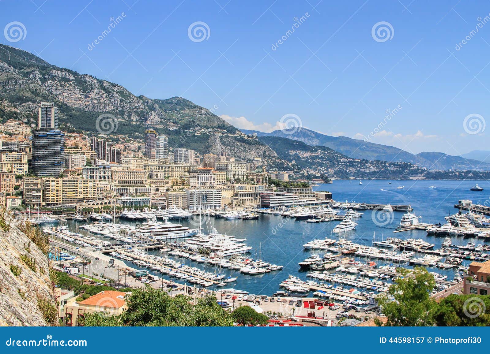 Panoramic View of Monaco stock image. Image of marina - 44598157