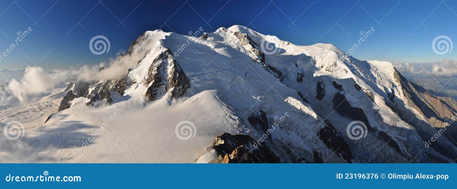 A Panoramic View of Mont Blanc Stock Photo - Image of extreme, alps ...