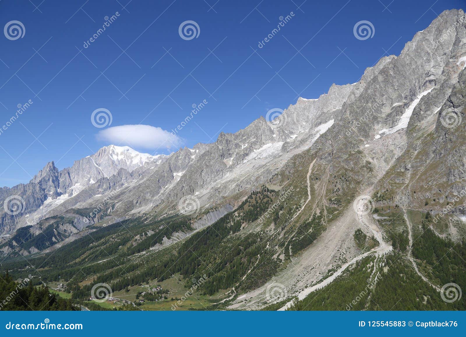 Panoramic View of Mont Blanc Stock Image - Image of hiking, trekking ...