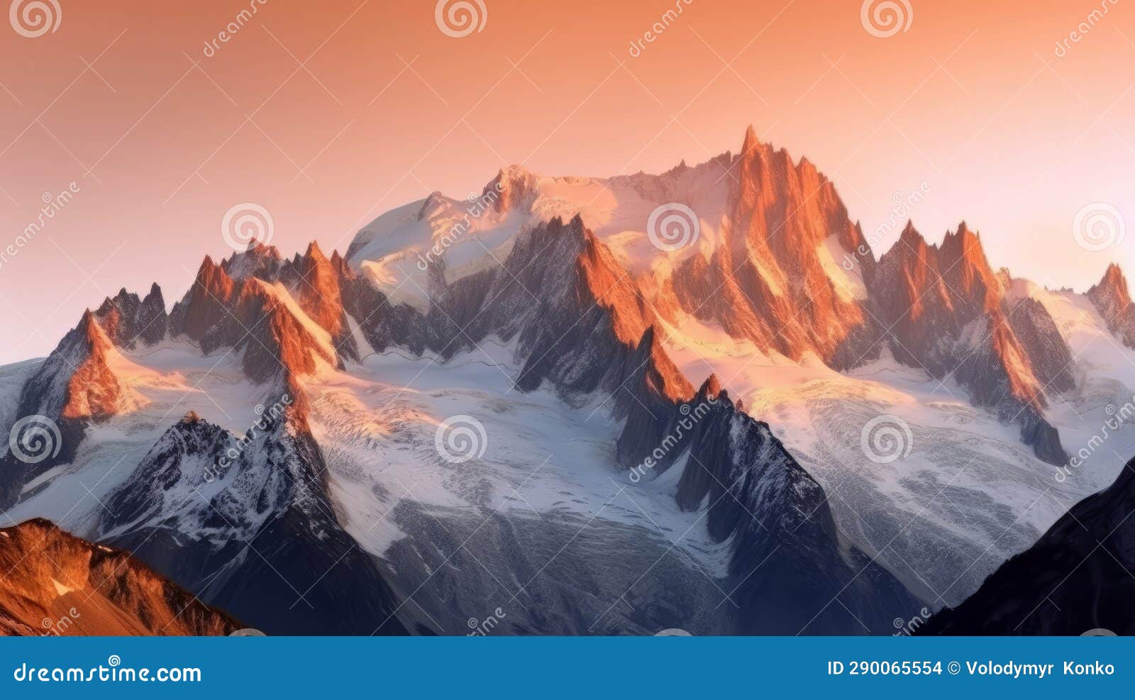 Panoramic View of Mont Blanc Mountain in the Alps Sun. Generative Ai ...