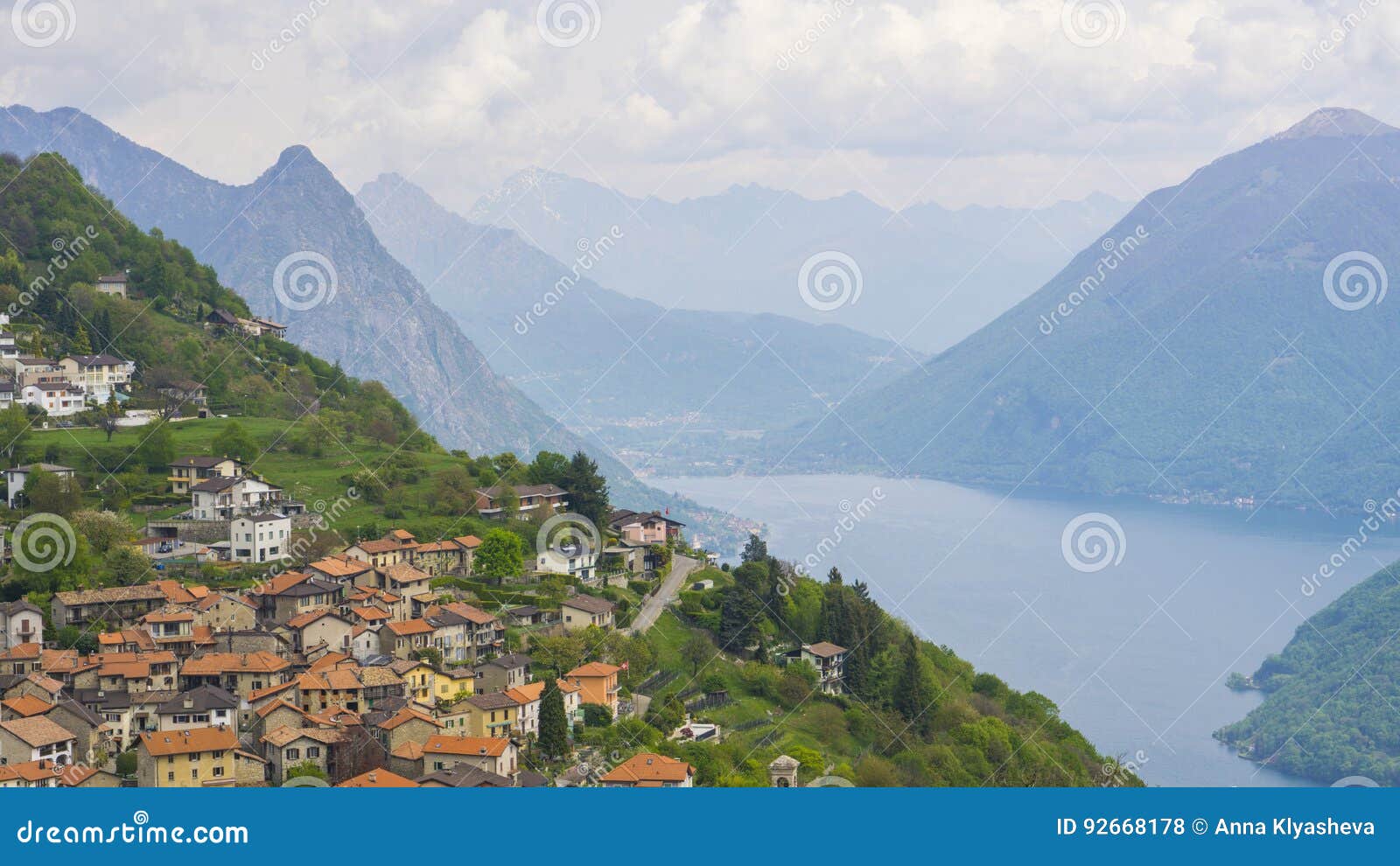 Panoramic View from the Monte Bre Stock Photo - Image of landscape ...