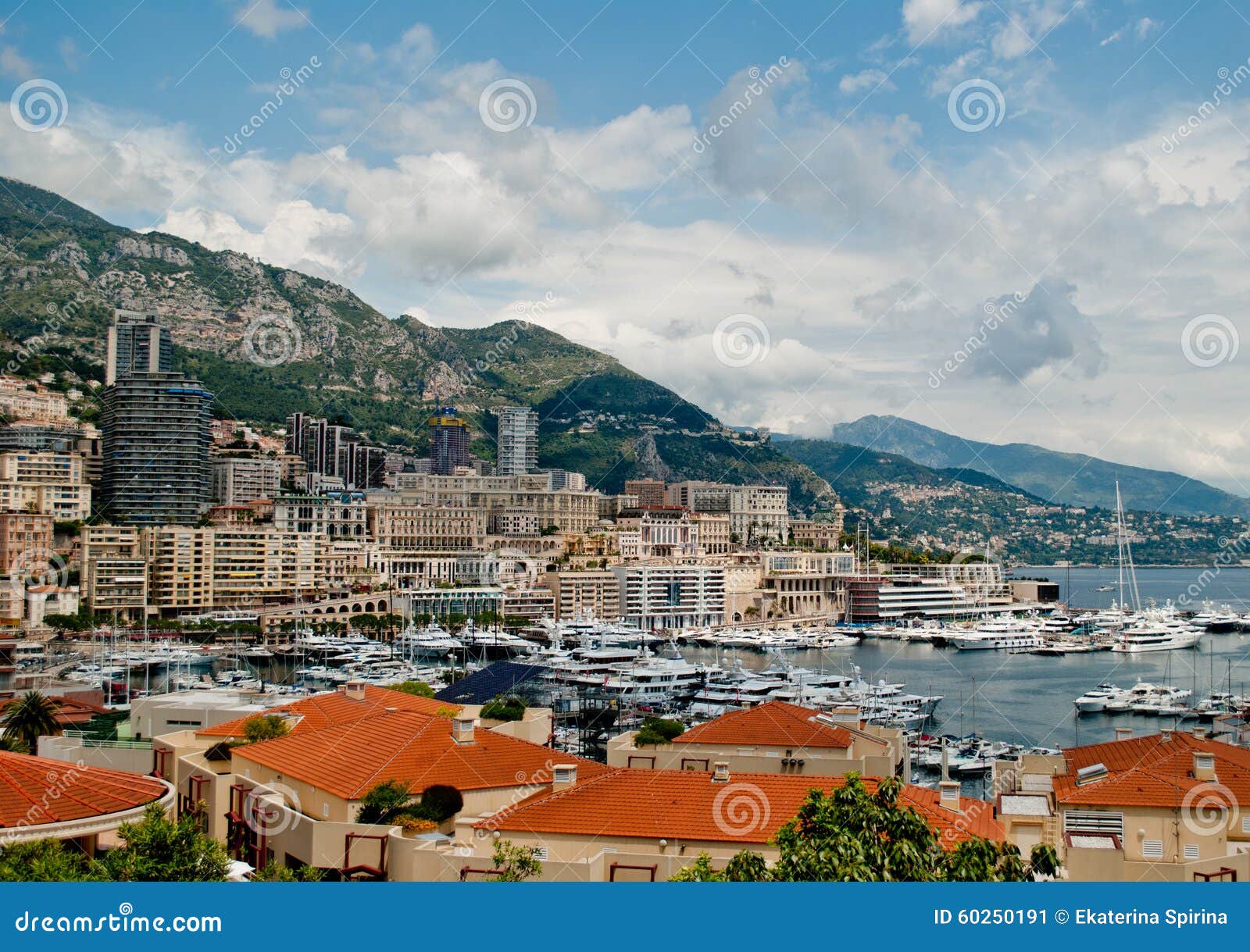 Panoramic View on Monte Carlo. Monaco Stock Image - Image of port ...