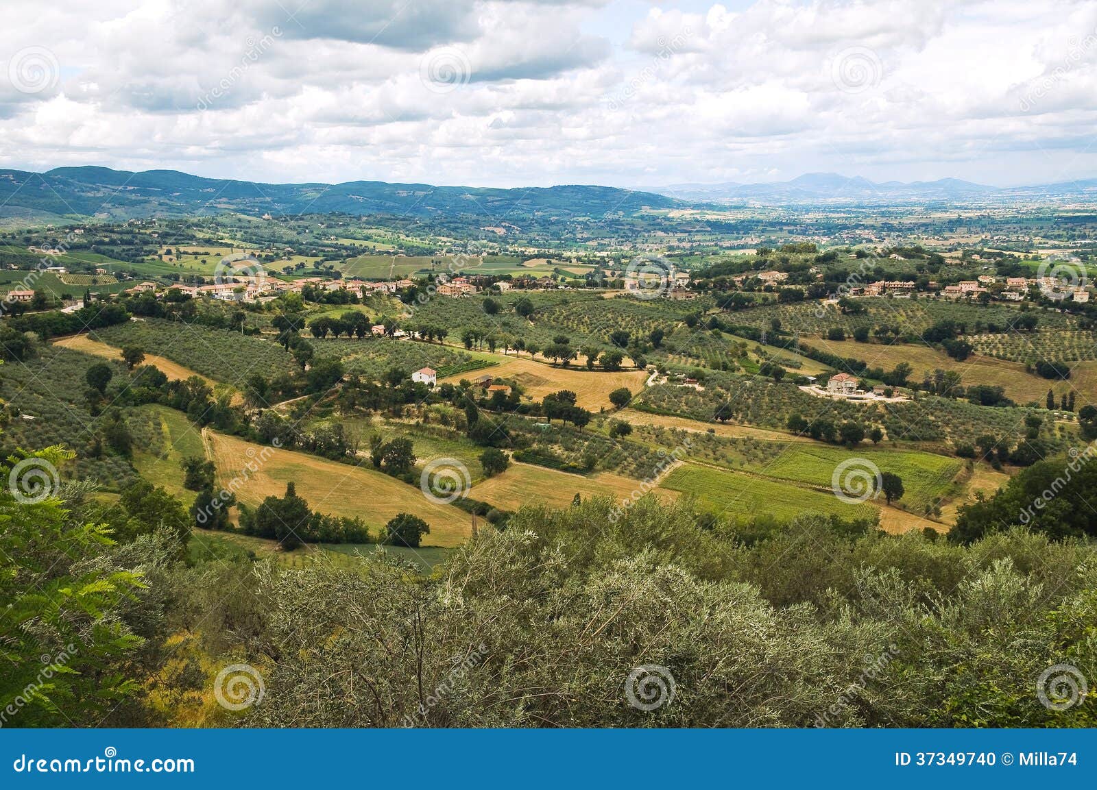 Panoramic View of Montefalco. Umbria. Italy. Stock Photo - Image of ...