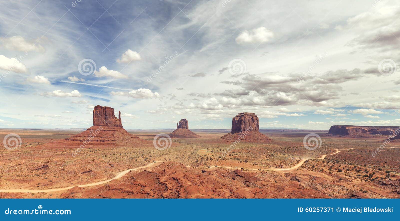 Panoramic View of the Monument Valley. Stock Image - Image of butte ...