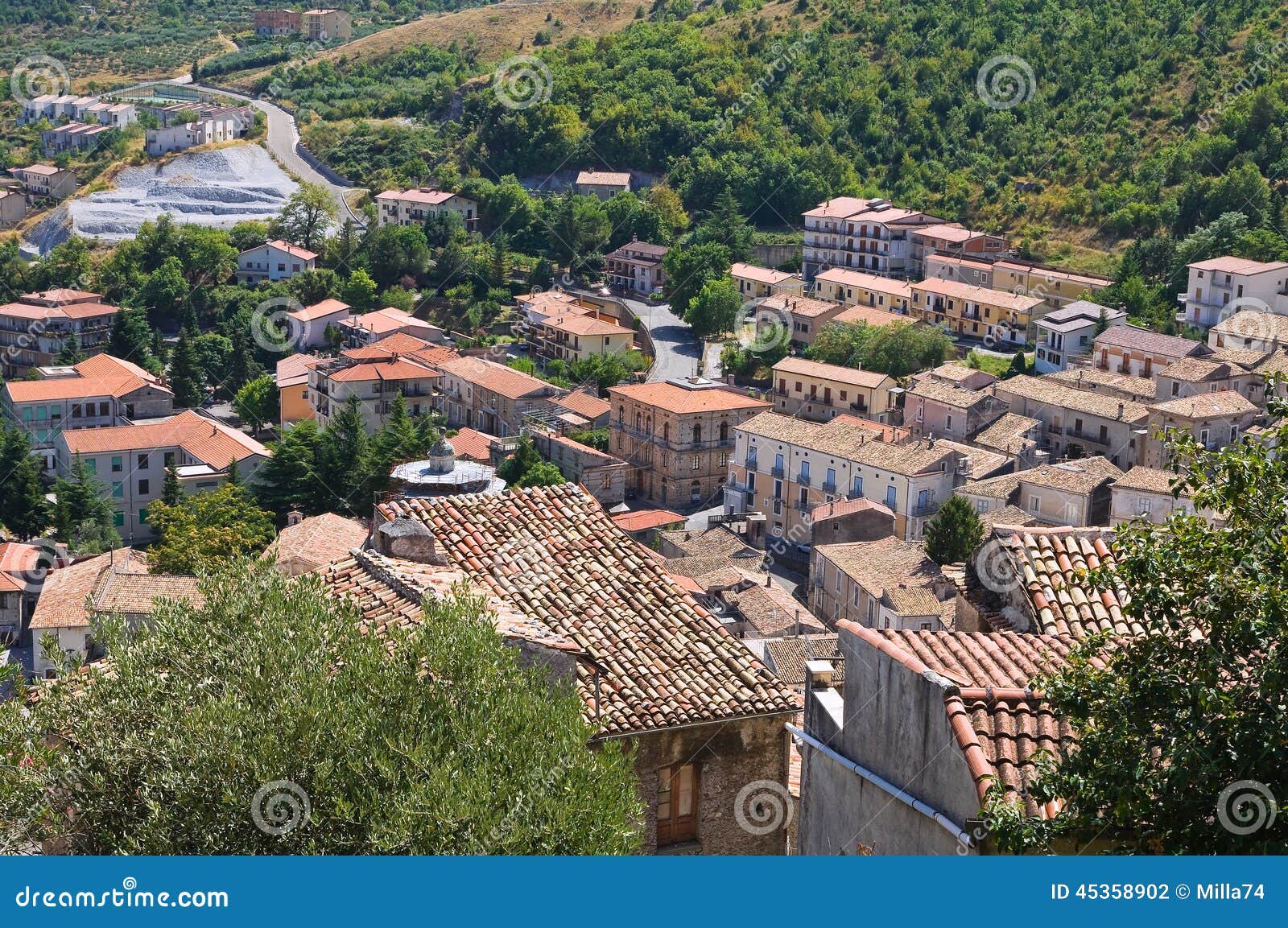 Panoramic View of Morano Calabro. Calabria. Italy. Stock Photo - Image ...