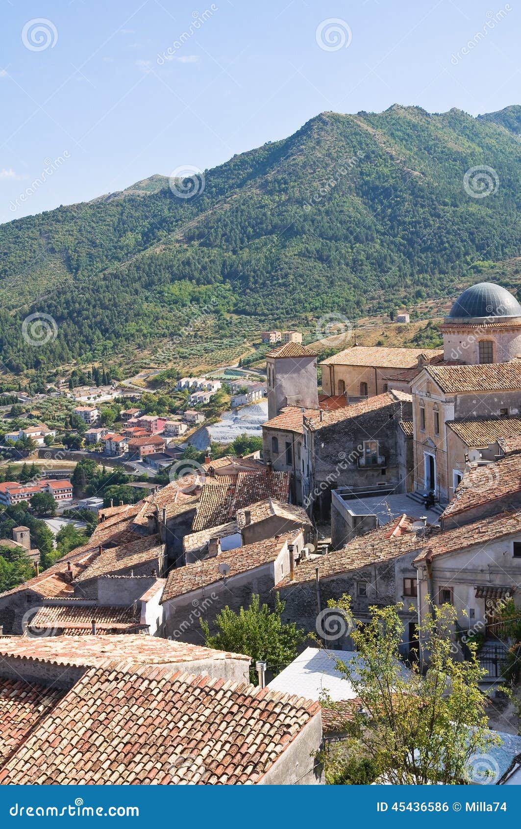 Panoramic View of Morano Calabro. Calabria. Italy. Stock Photo - Image ...