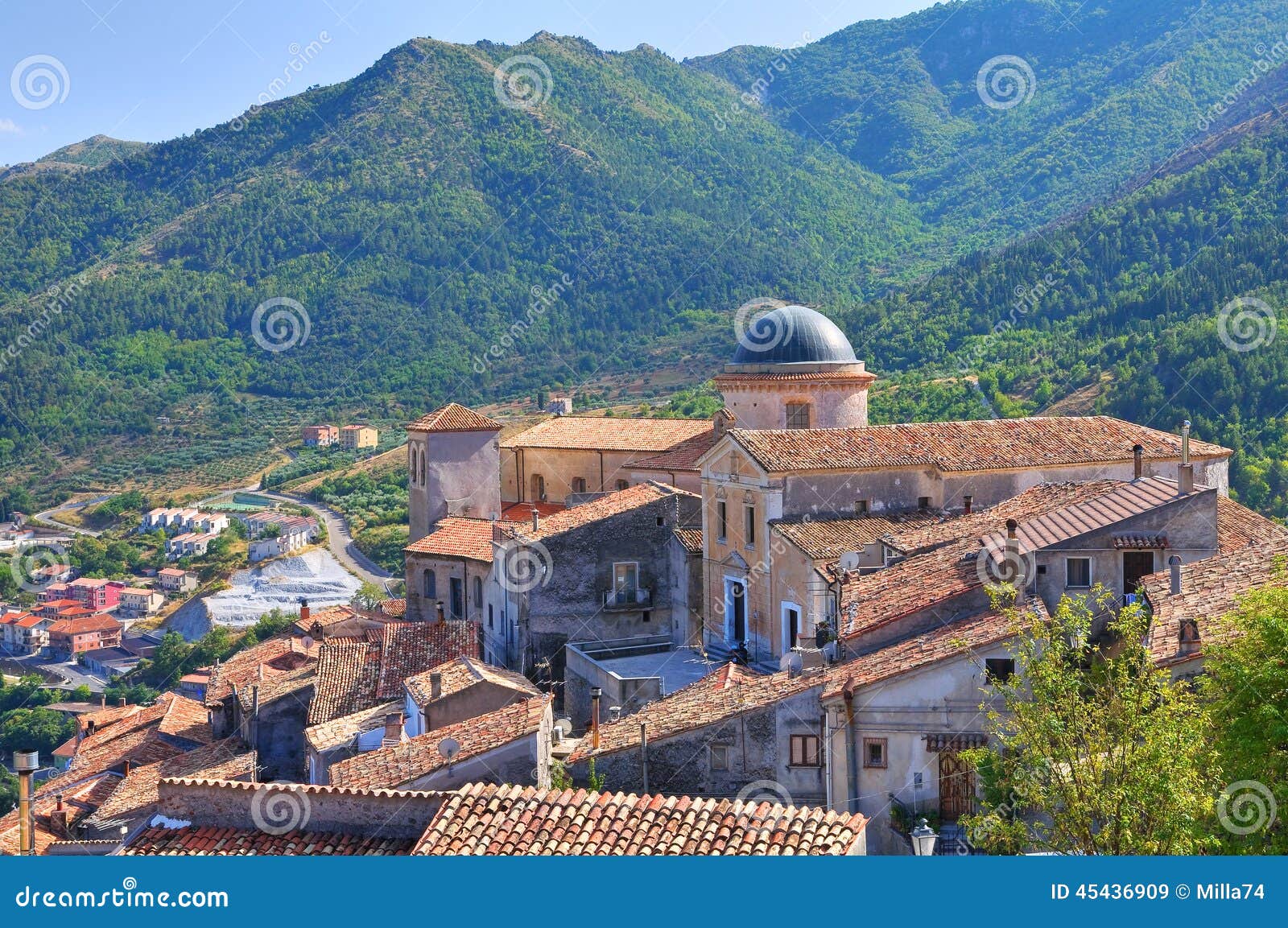 Panoramic View of Morano Calabro. Calabria. Italy. Stock Image - Image ...
