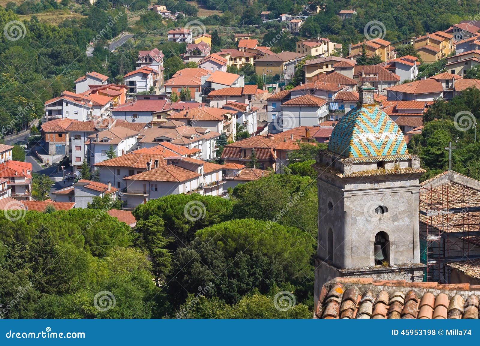 Panoramic View of Morano Calabro. Calabria. Italy. Stock Photo - Image ...