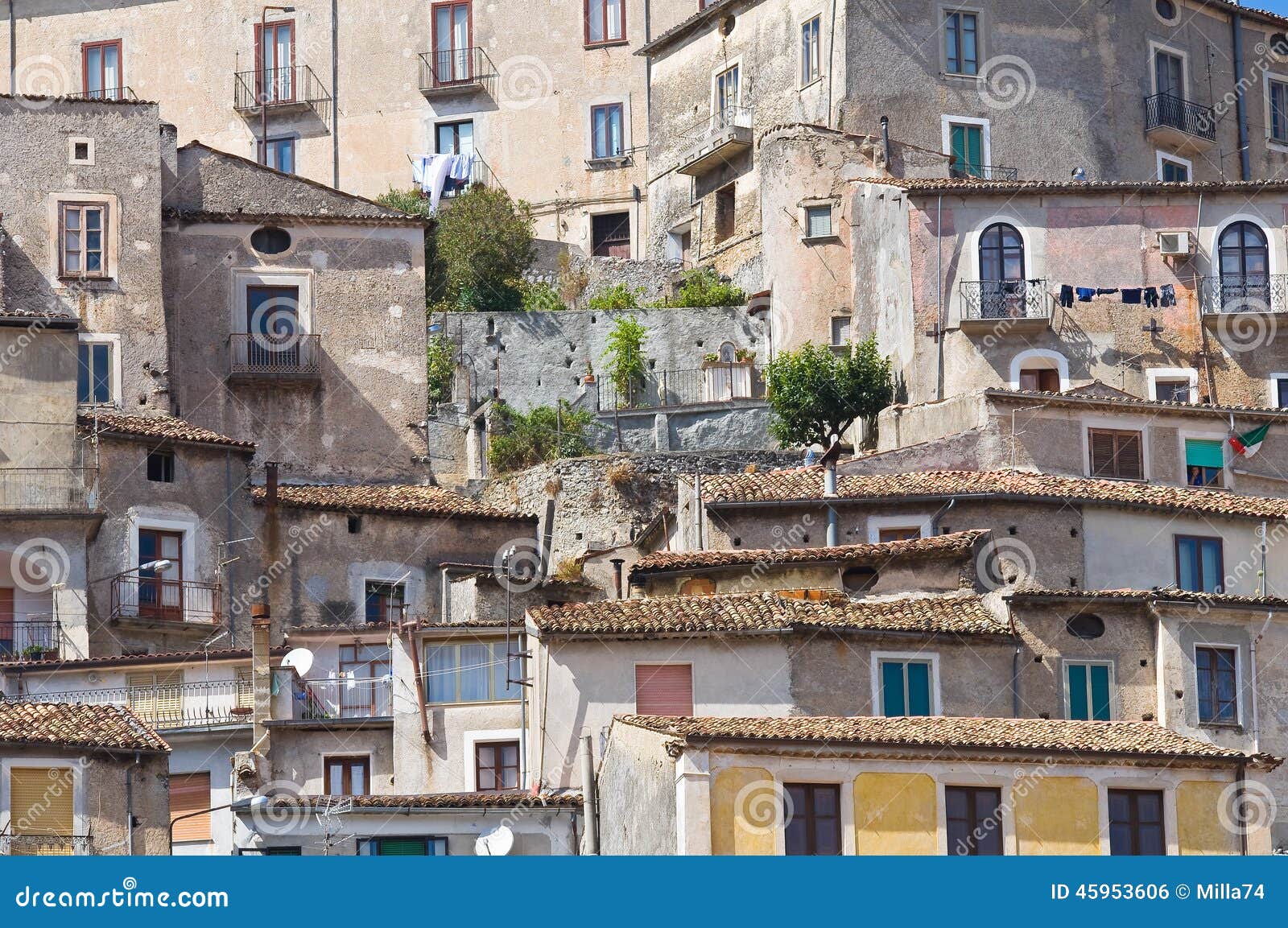 Panoramic View of Morano Calabro. Calabria. Italy. Stock Photo - Image ...