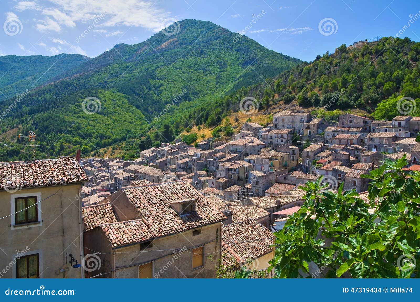 Panoramic View of Morano Calabro. Calabria. Italy. Stock Photo - Image ...