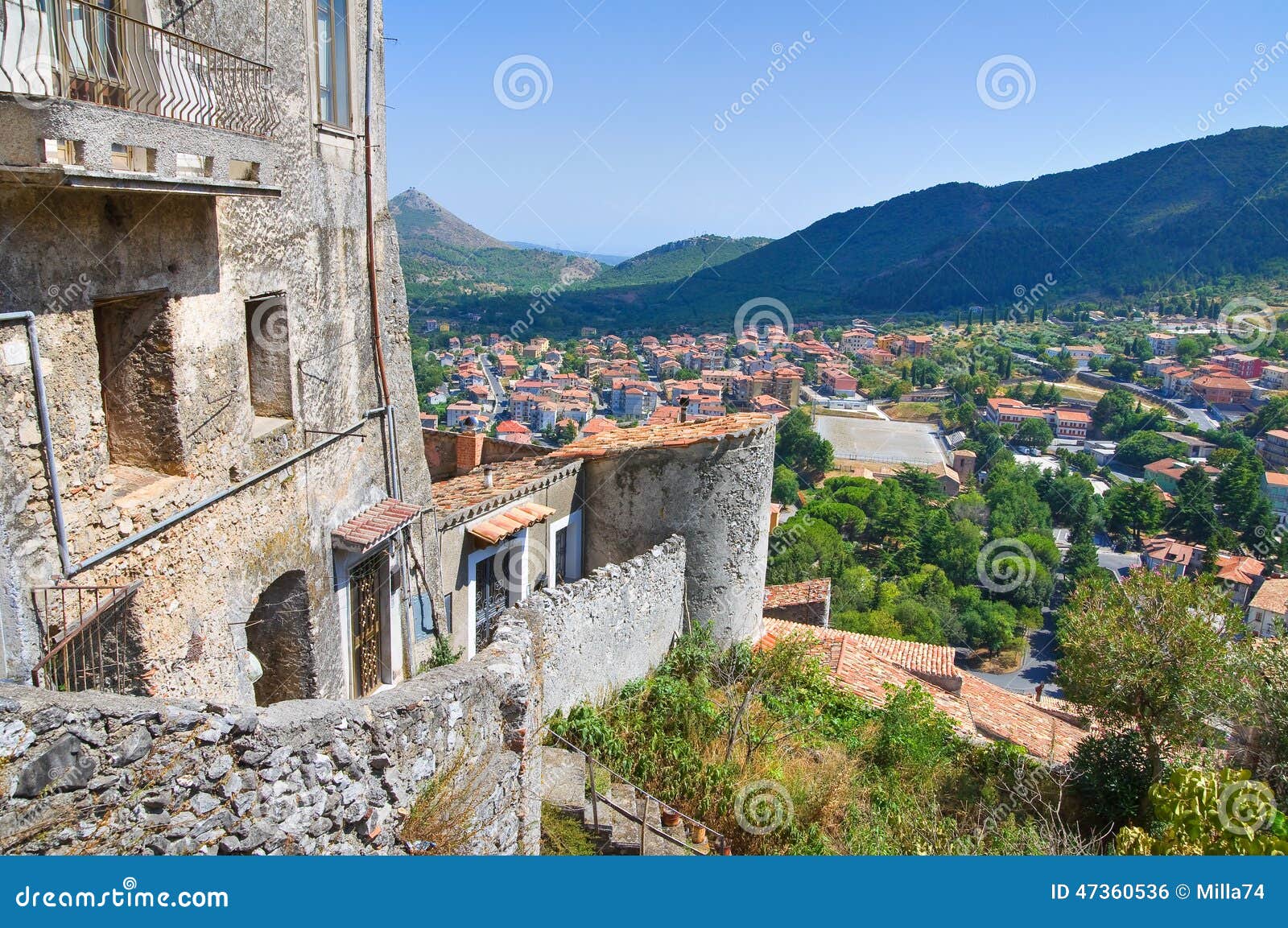 Panoramic View of Morano Calabro. Calabria. Italy. Stock Photo - Image ...