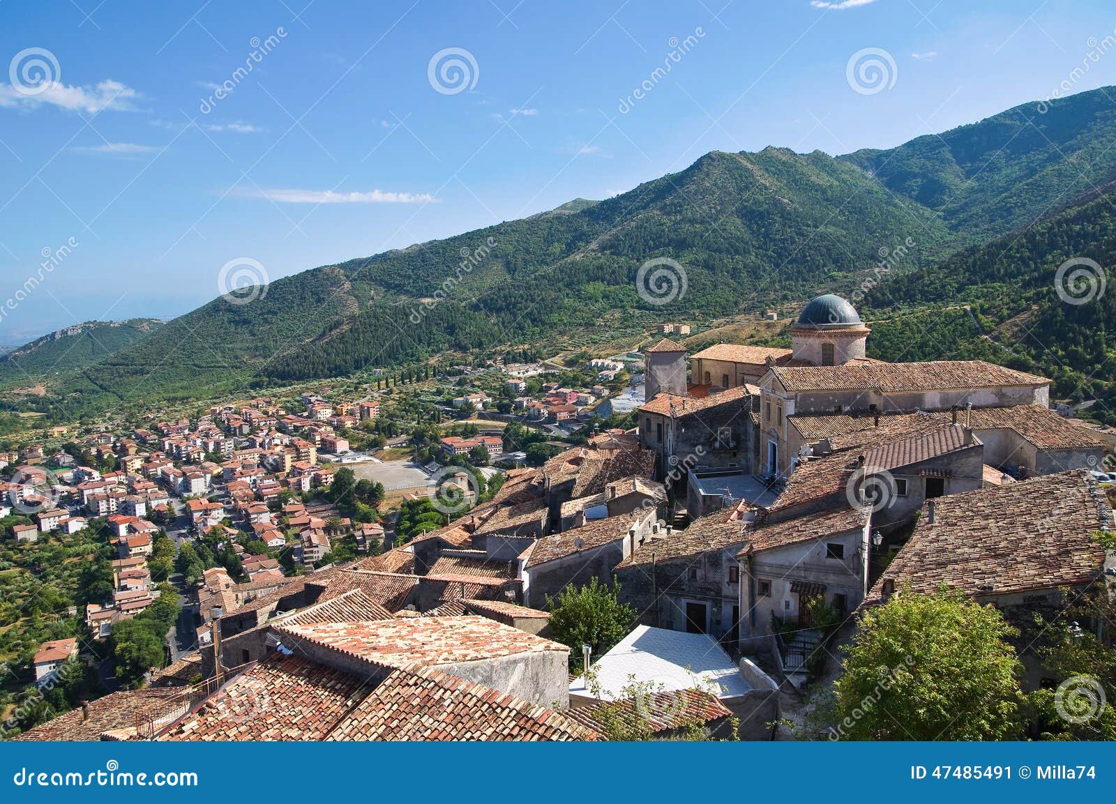 Panoramic View of Morano Calabro. Calabria. Italy. Stock Image - Image ...