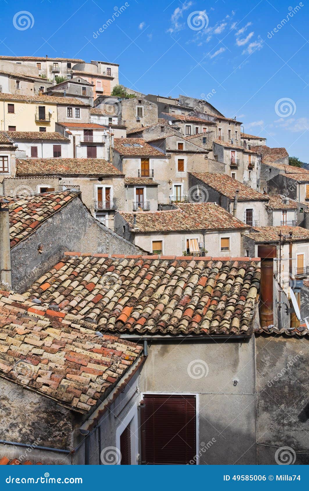 Panoramic View of Morano Calabro. Calabria. Italy. Stock Photo - Image ...