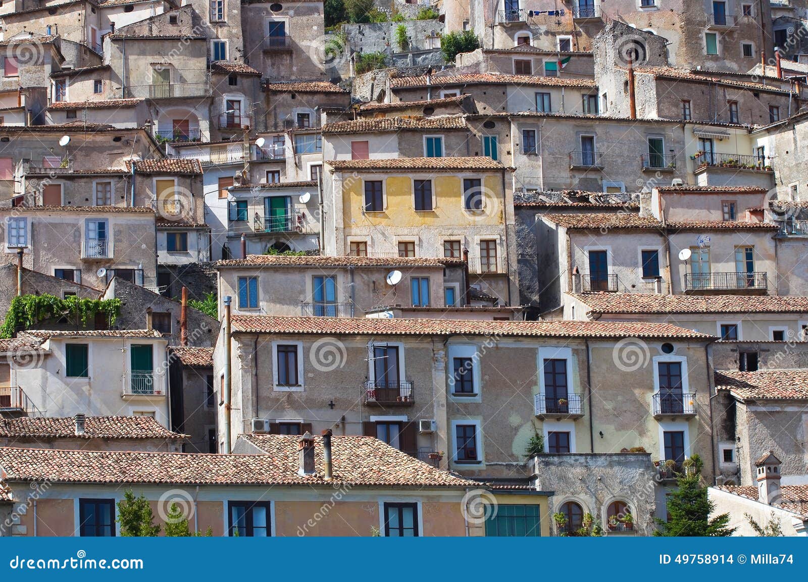 Panoramic View of Morano Calabro. Calabria. Italy. Stock Photo - Image ...