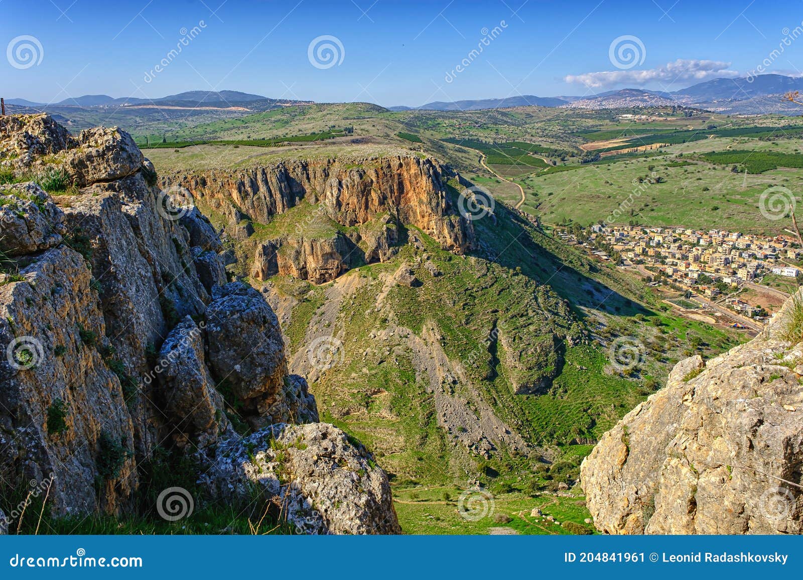 Panoramic View from Mount Arbel in Israel Stock Image - Image of view ...