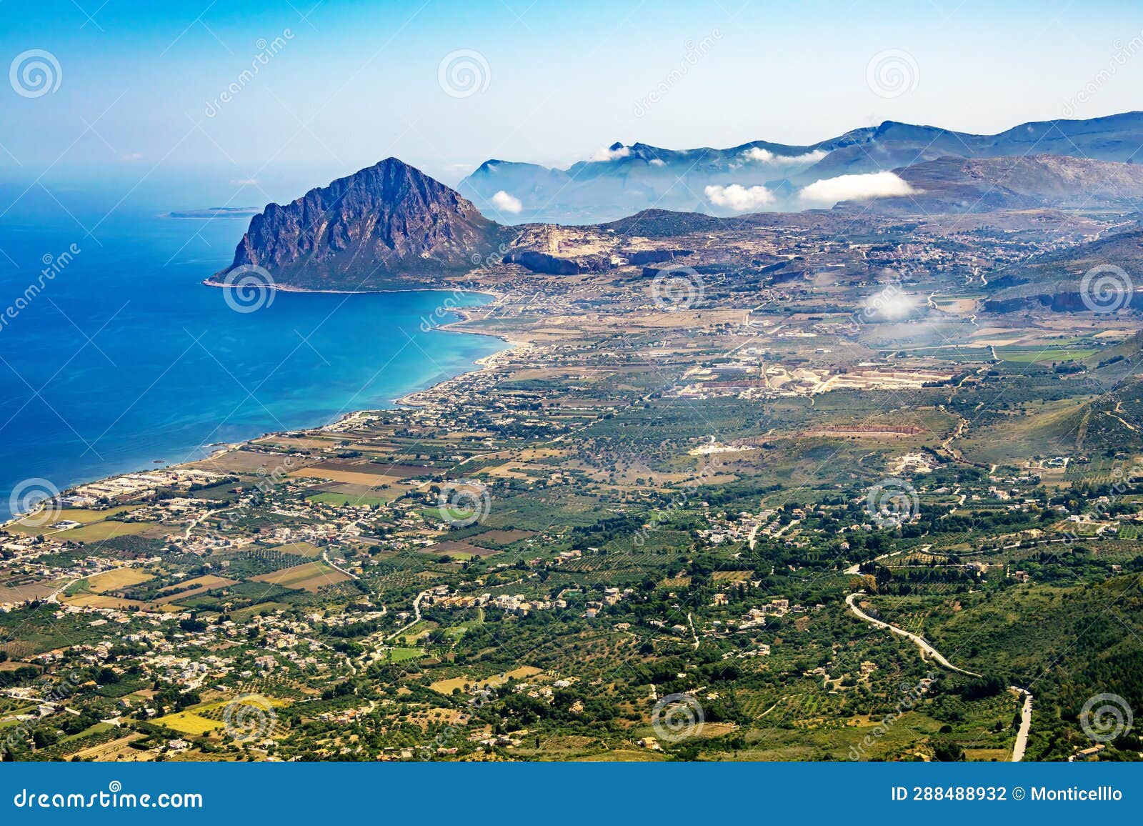 Panoramic View from Mount Erice, Sicily, Italy Stock Photo - Image of ...