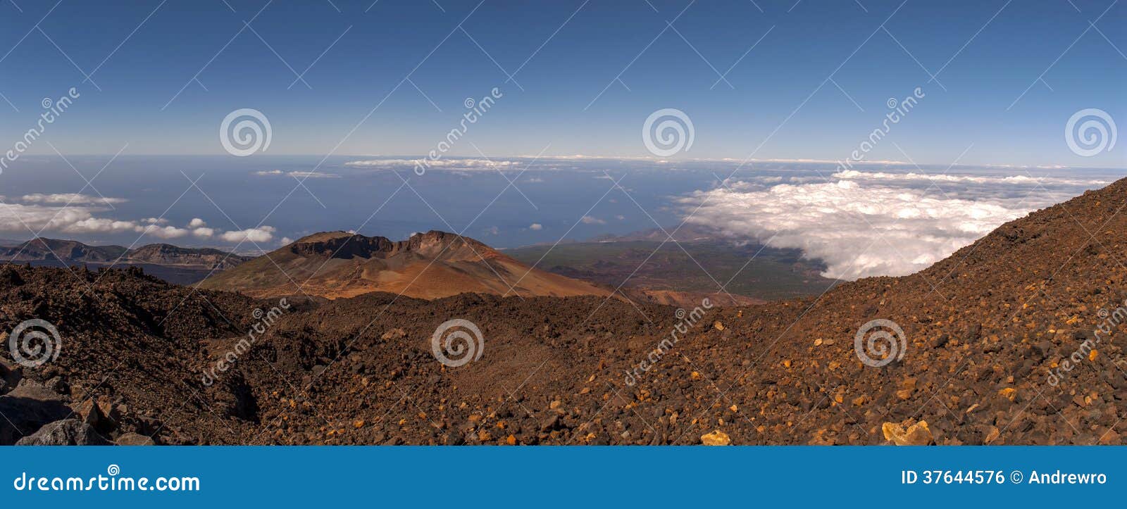 Panoramic View from Mount Teide Stock Photo - Image of africa, summit ...