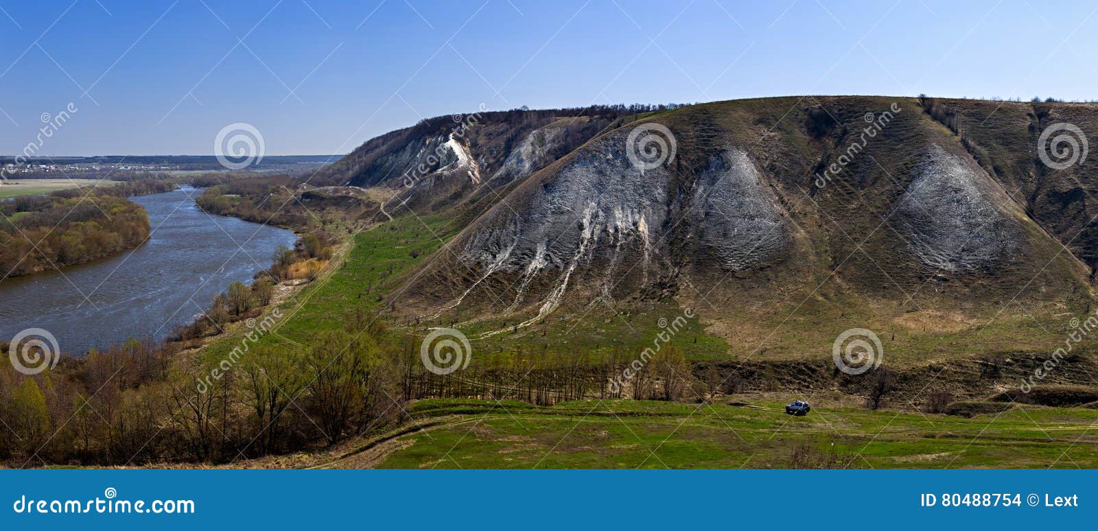 Panoramic View from the Mountain of Chalk Over the Valley of the Stock ...
