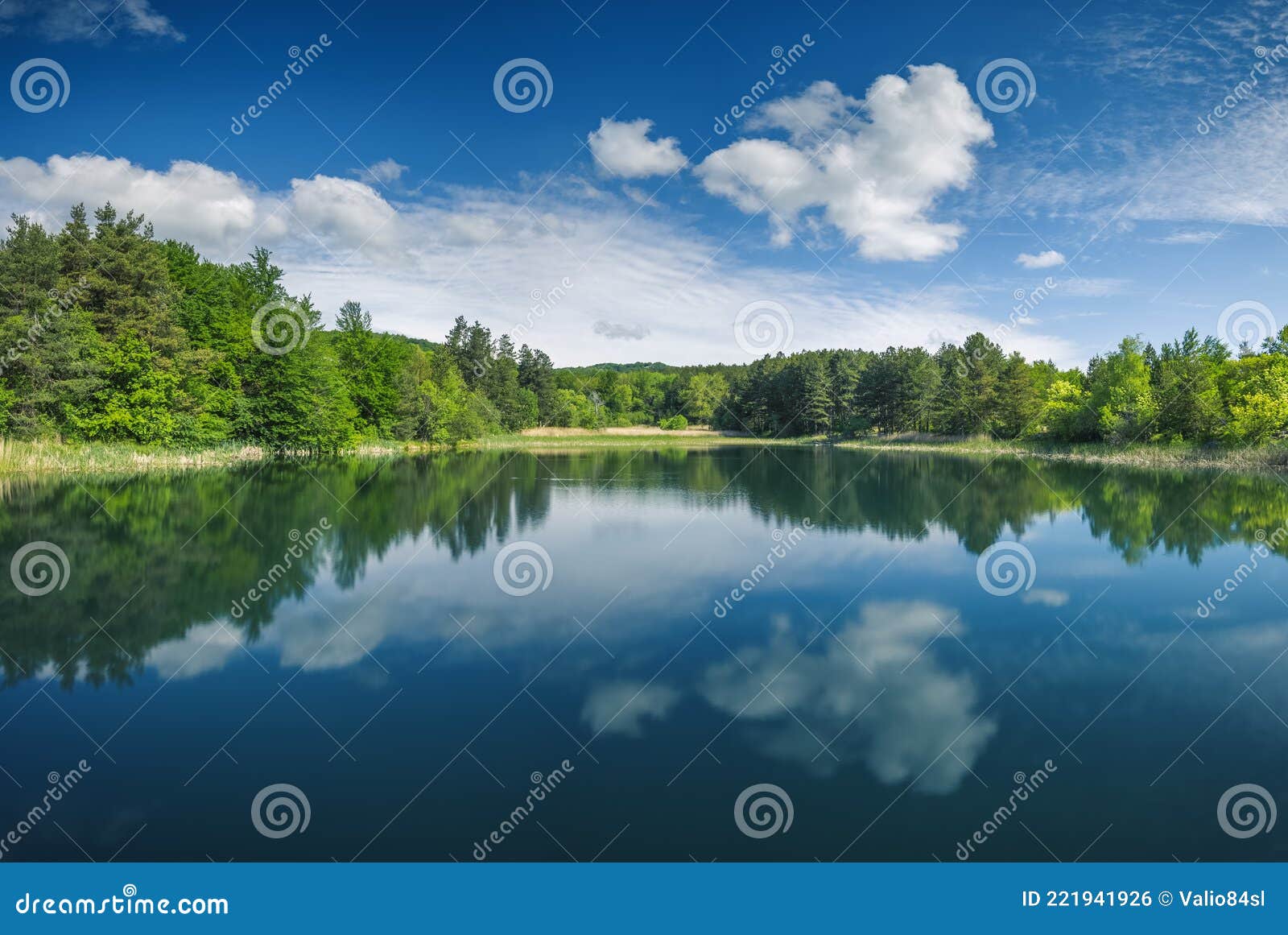 Panoramic View on Mountain Lake Stock Photo - Image of panorama, summer ...