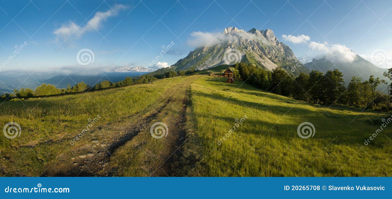 Panoramic View of Mountain Landscape. Stock Photo - Image of blue ...
